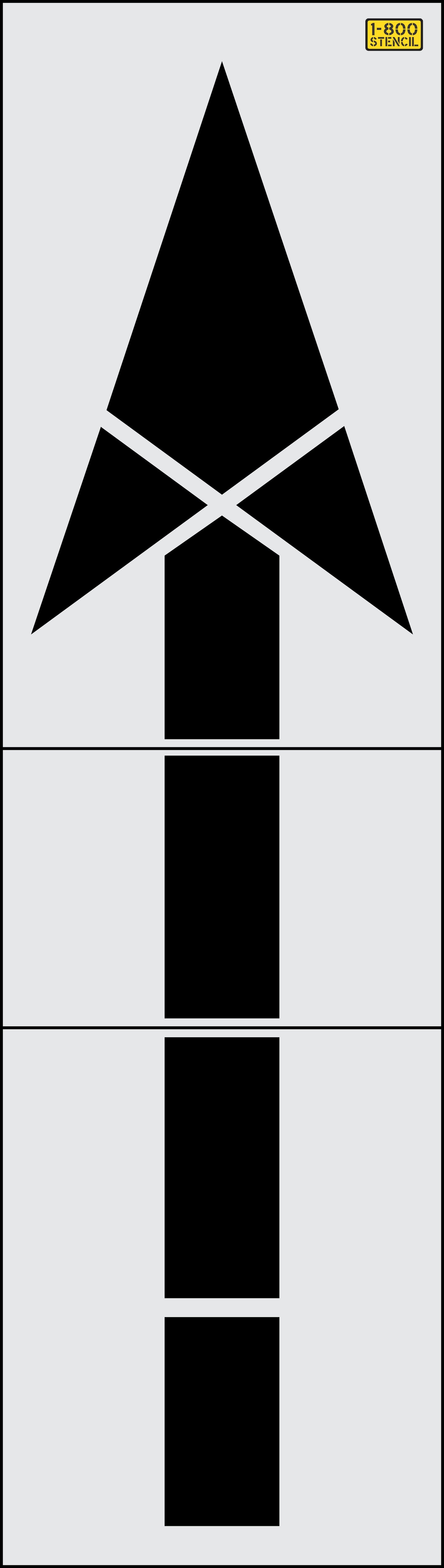 153" North Carolina DOT Elongated Straight Arrow Stencil - 1-800-Stencil