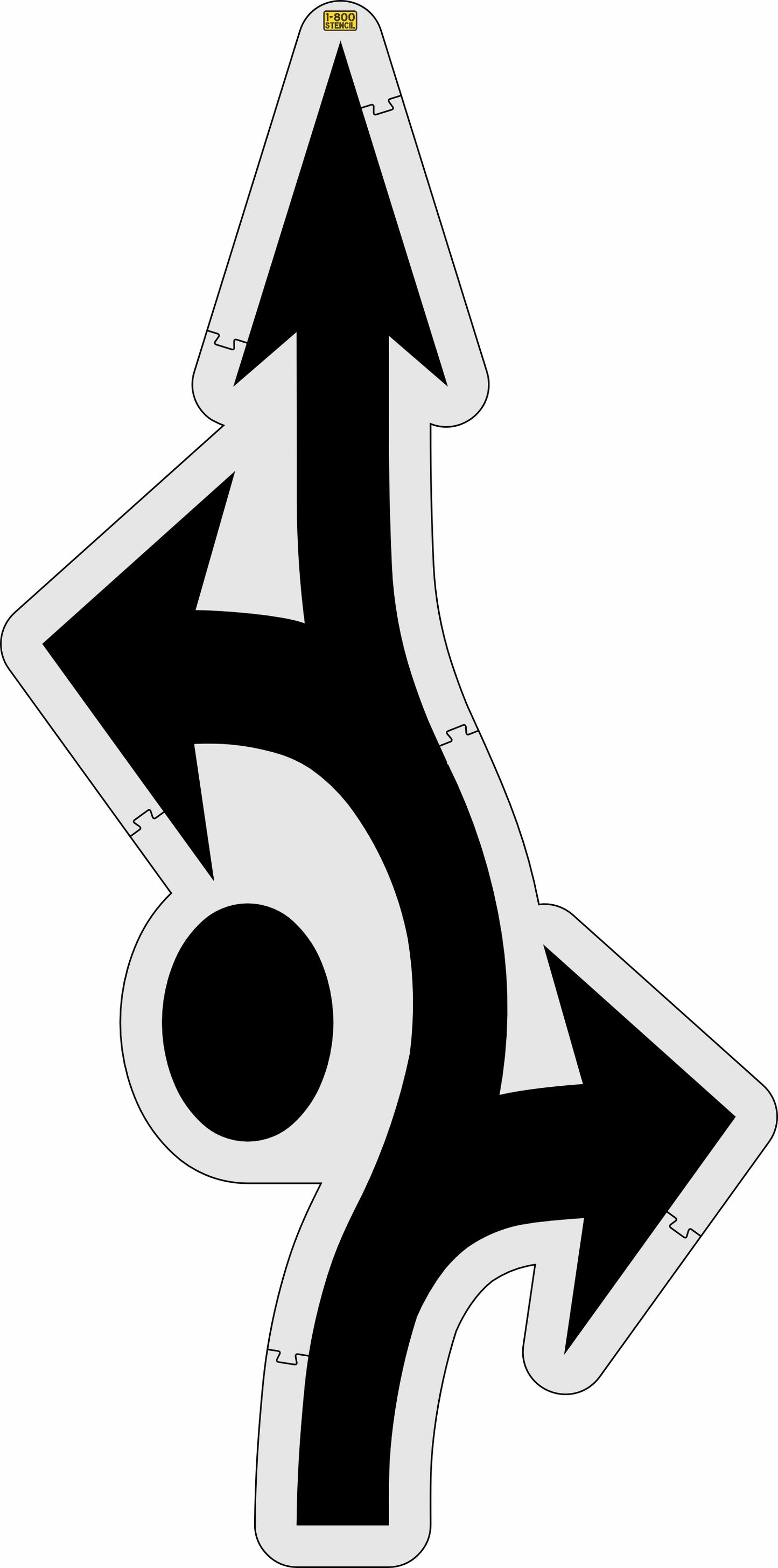 224" North Carolina DOT Roundabout Arrows Stencil - 1-800-Stencil