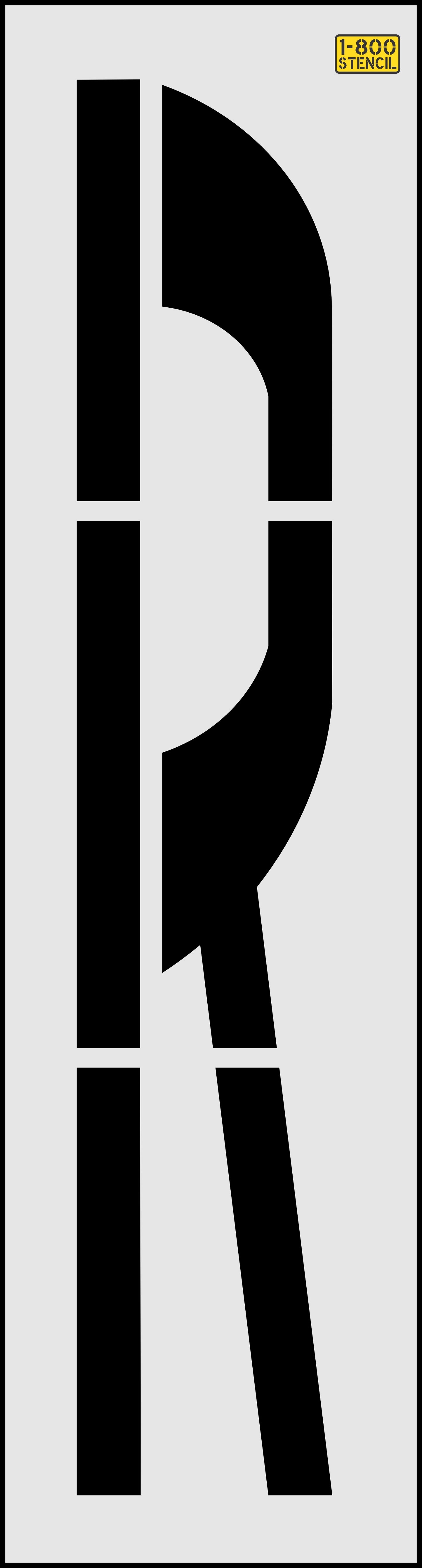 72" North Dakota DOT Railroad Crossing Letter Stencil - 1-800-Stencil