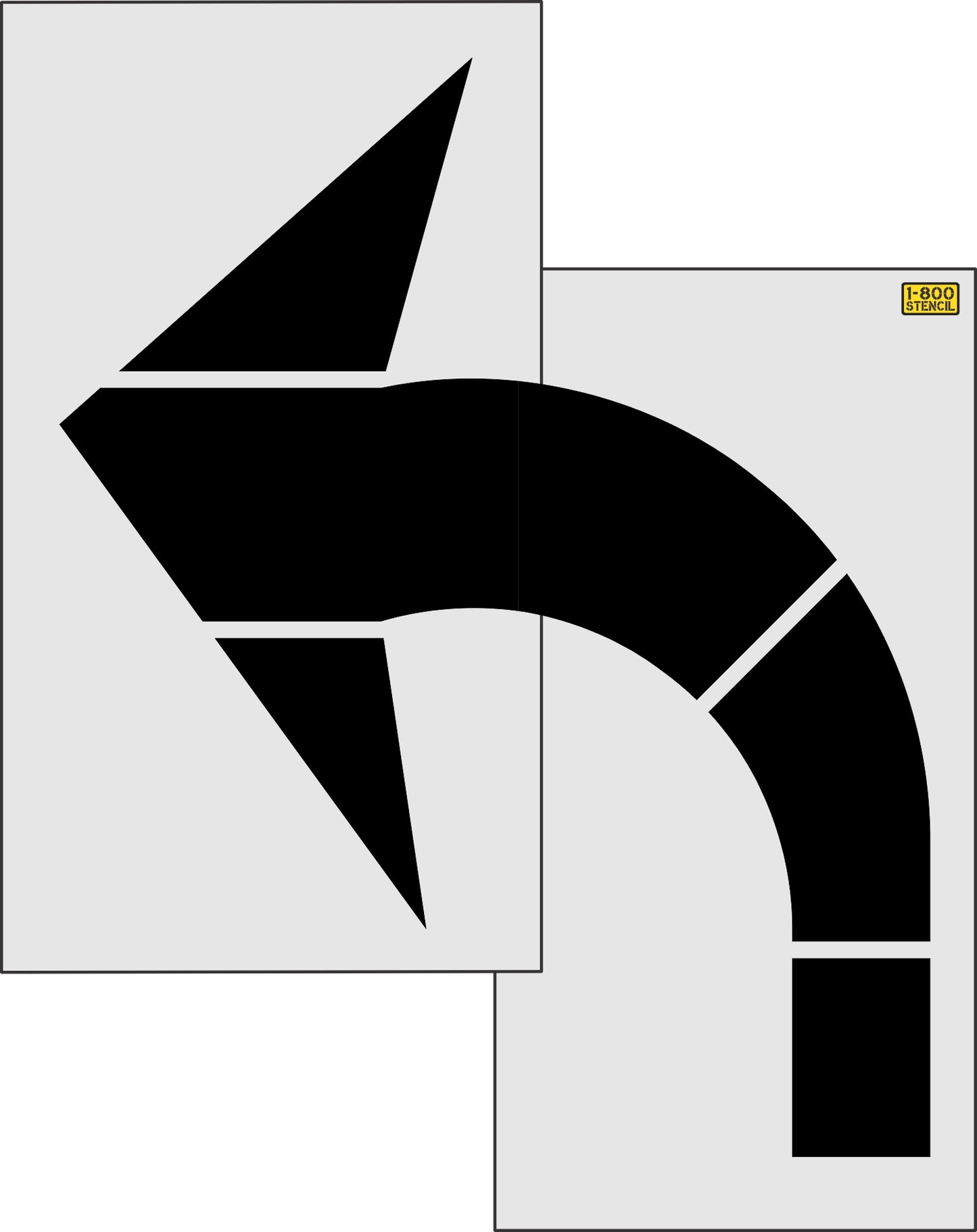 96" North Dakota DOT Turn Arrow Stencil - 1-800-Stencil