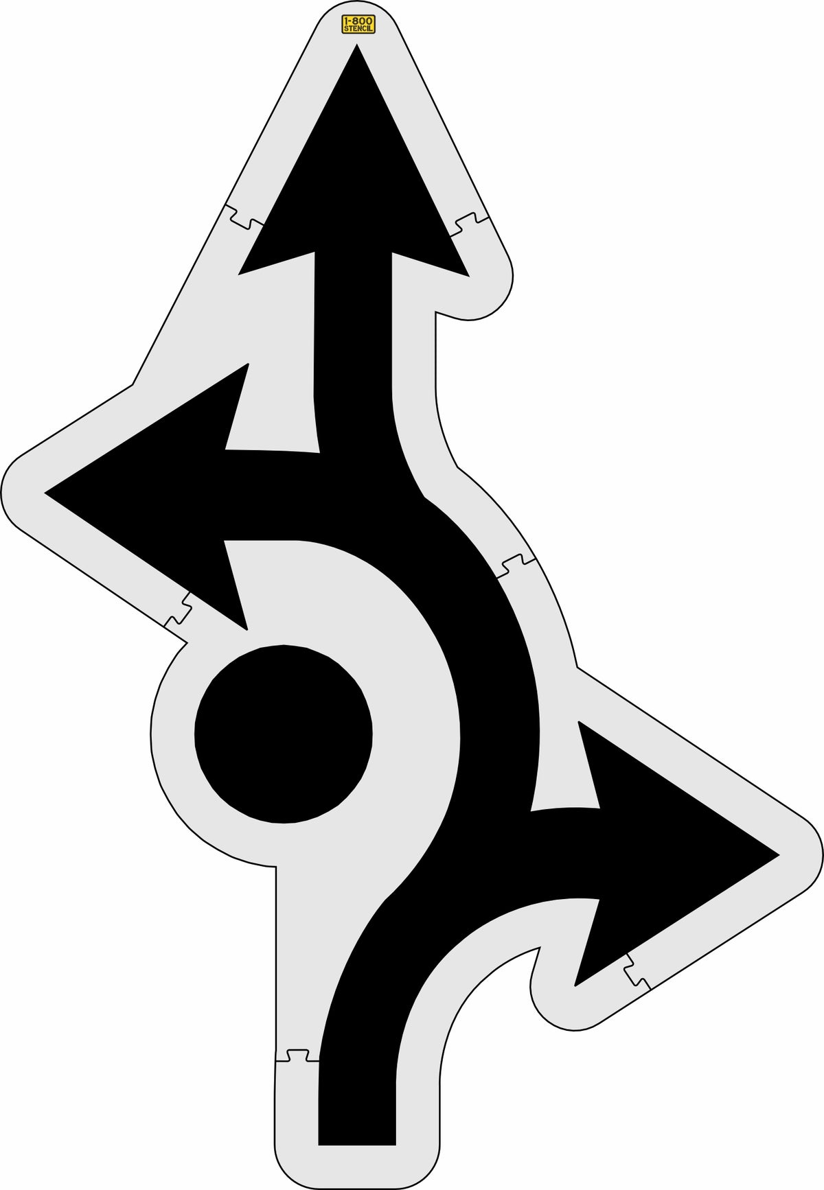173" New Jersey DOT Roundabout Arrows Stencil — 1-800-Stencil
