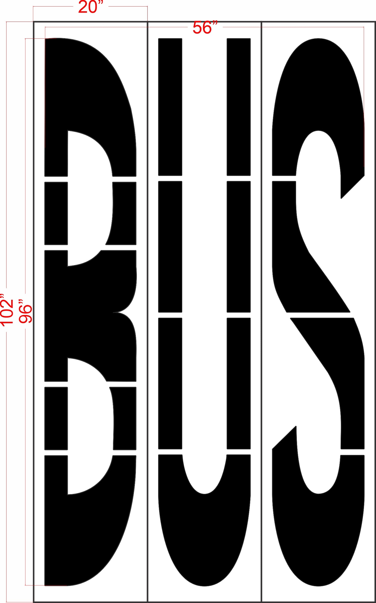 96" New Jersey DOT BUS Stencil - 1-800-Stencil