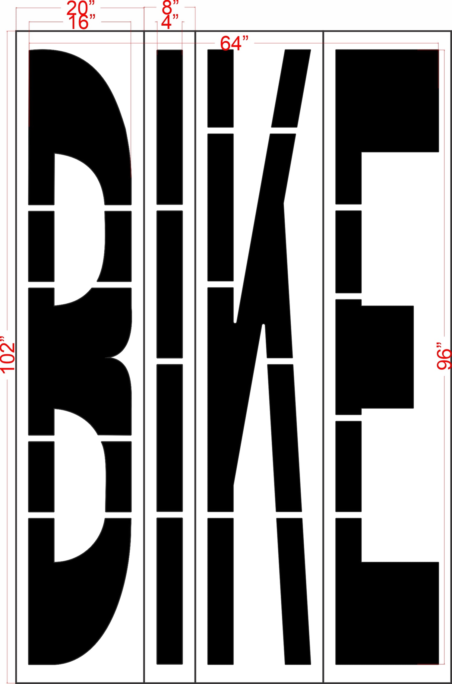 96" New Jersey DOT BIKE Stencil - 1-800-Stencil