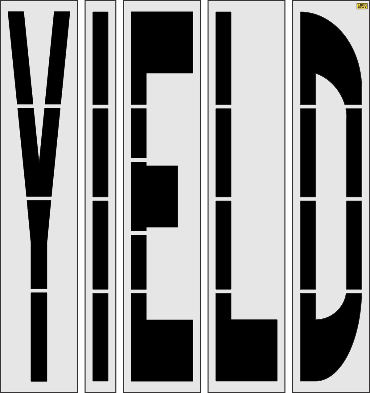 96" New Jersey DOT YIELD Stencil — 1-800-Stencil