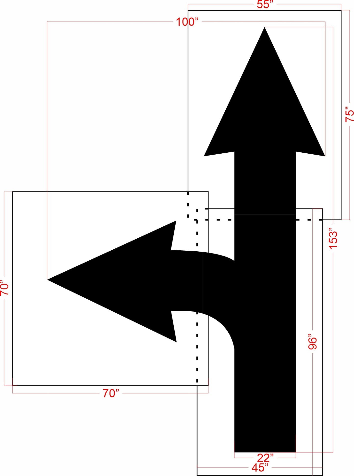 153" New Mexico DOT Combo Arrow Stencil - 1-800-Stencil
