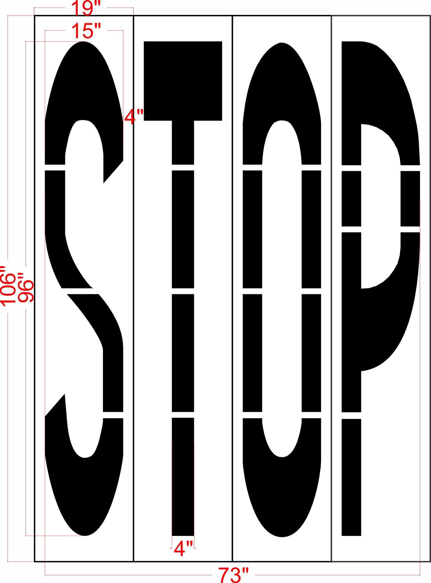 96" New Mexico DOT STOP Stencil | Parking Lot & Drive-Thru Pavement ...