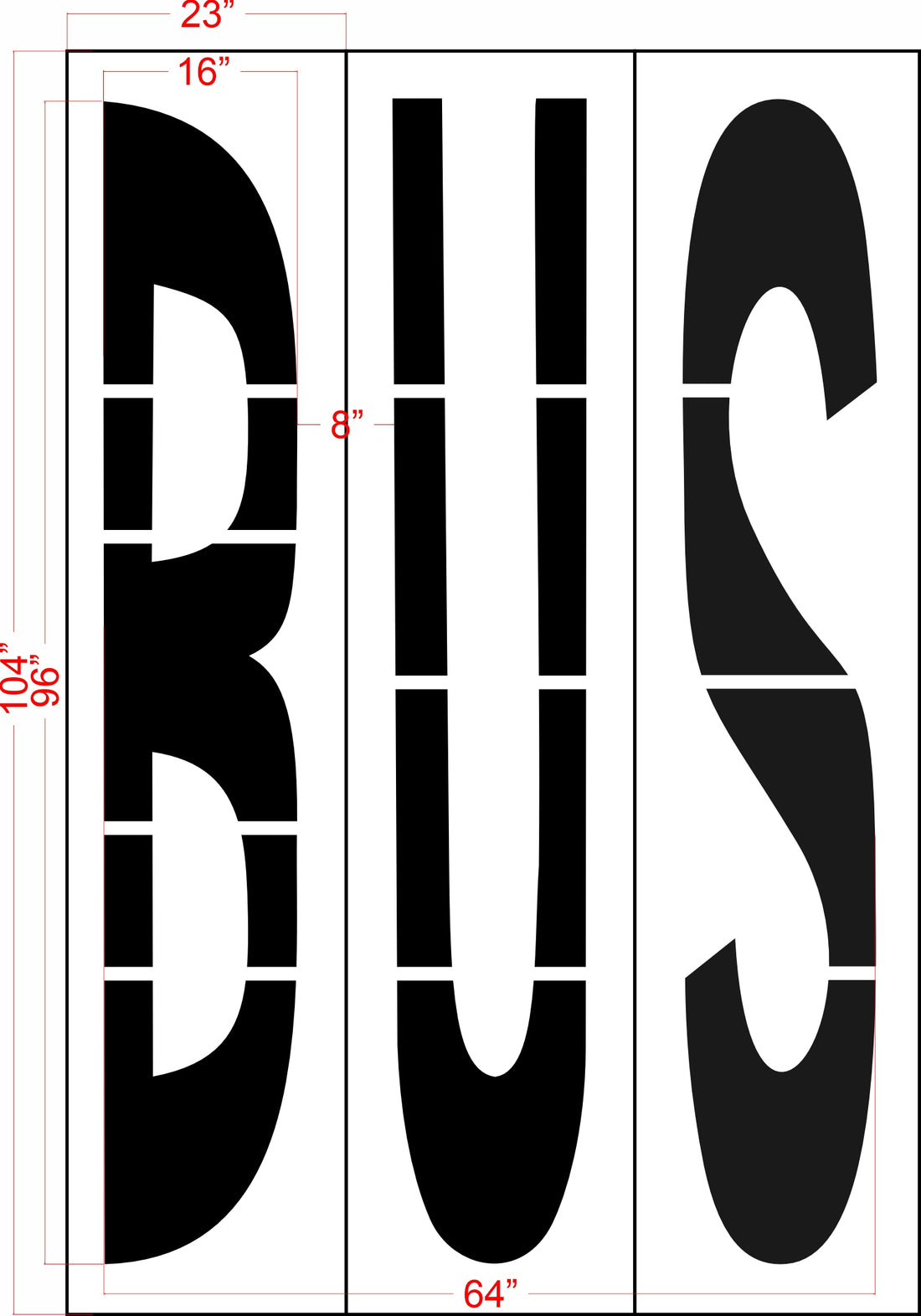 96" New York DOT BUS Stencil