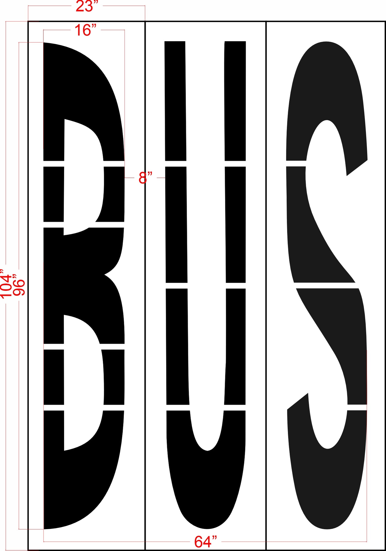 96" New York DOT BUS Stencil - 1-800-Stencil