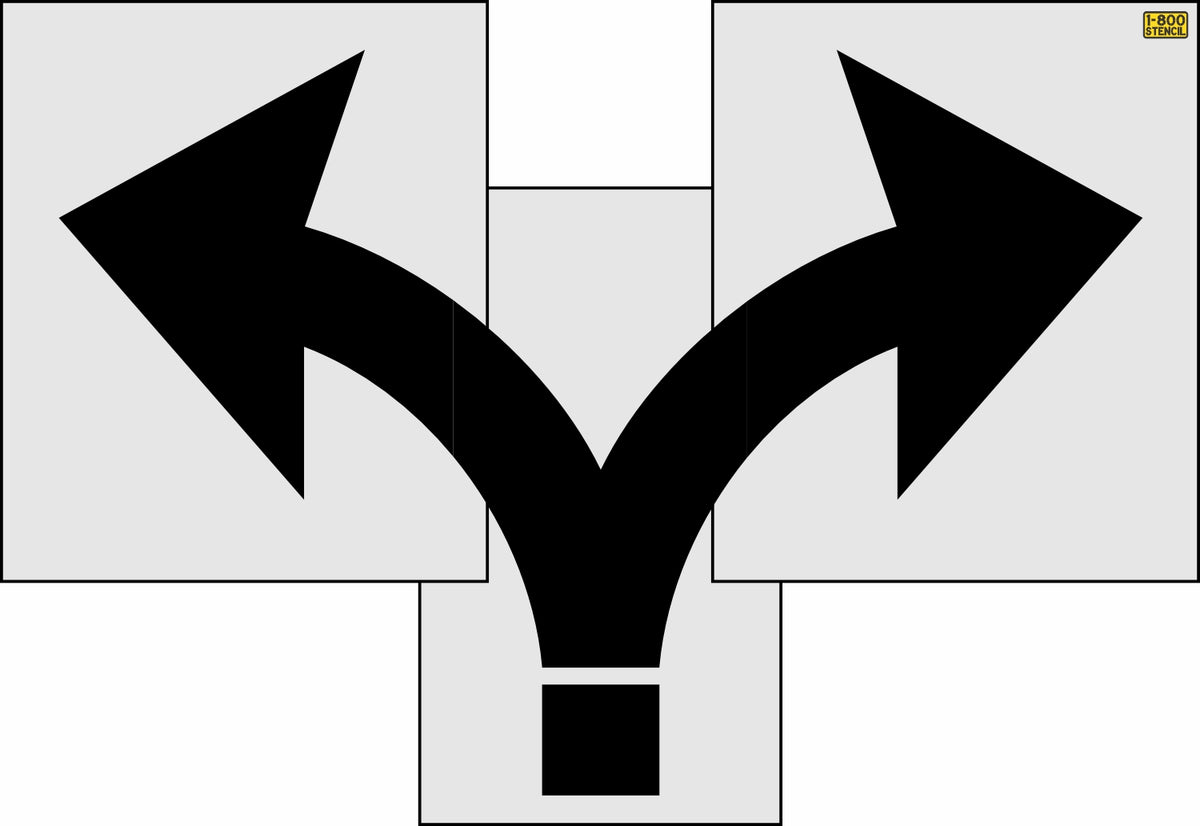 96" New York DOT Lane Split Arrow Stencil — 1-800-Stencil