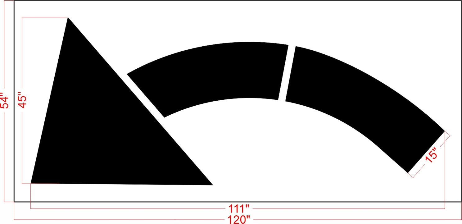 111" New York DOT Turn Arrow Stencil - 1-800-Stencil