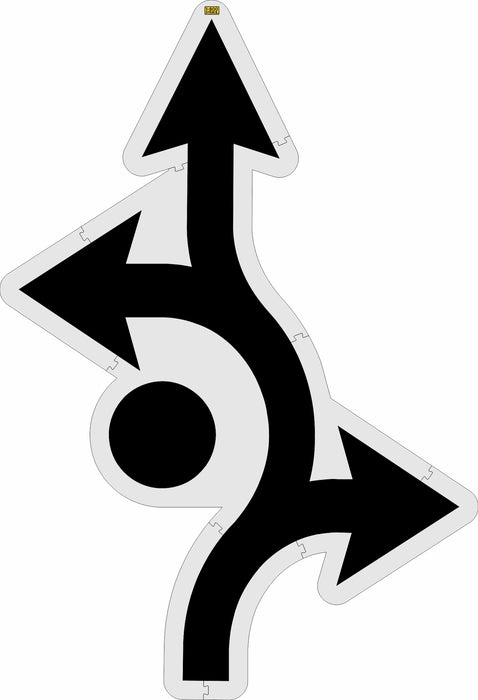 243" Ohio DOT Roundabout Arrows Stencil — 1-800-Stencil
