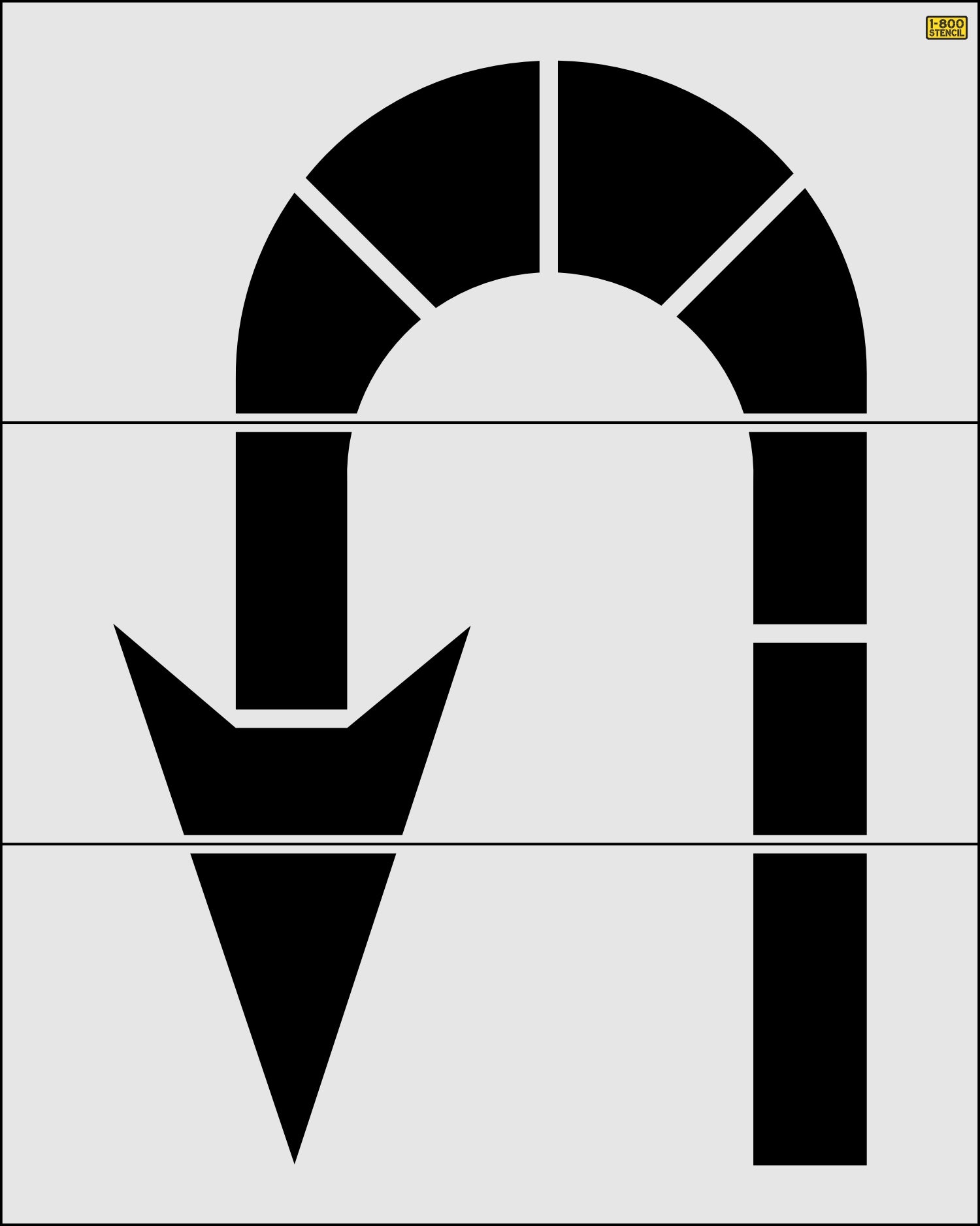 120" Ohio DOT U-Turn Arrow Stencil - 1-800-Stencil