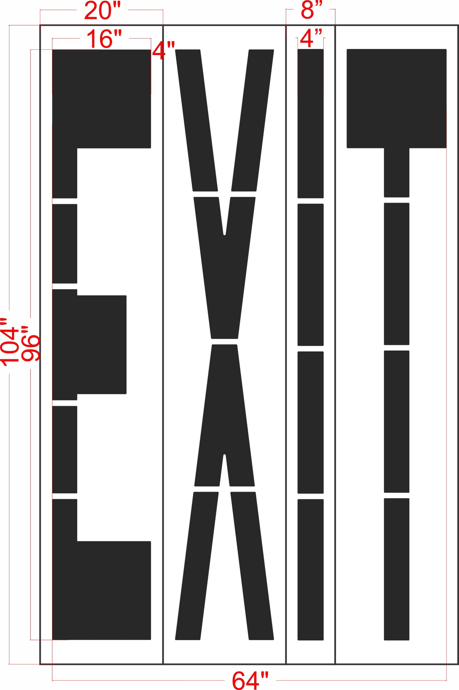 96" Oklahoma DOT EXIT Stencil - 1-800-Stencil