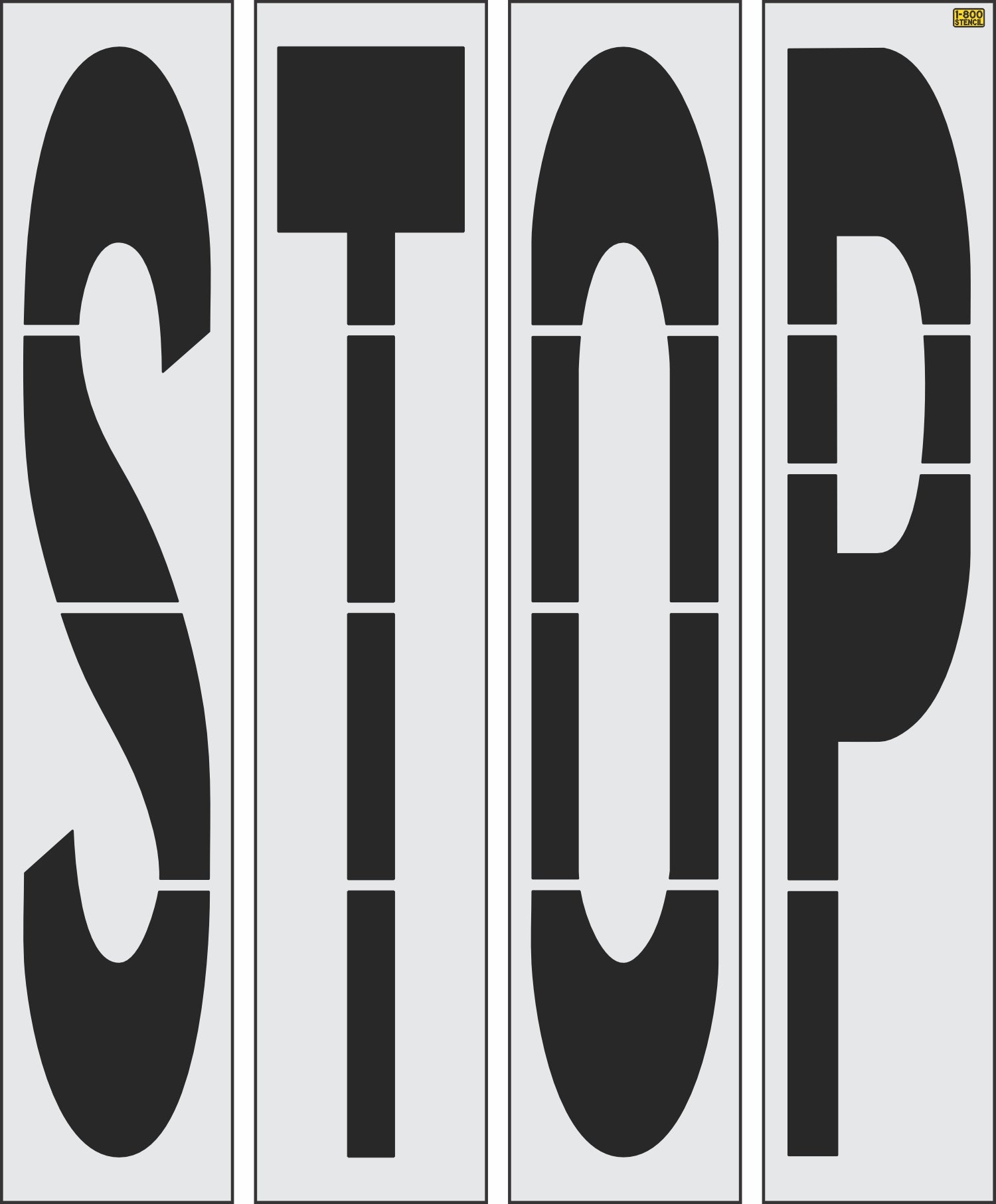 96" Oklahoma DOT STOP Stencil - 1/16" (.063") Light-Duty LDPE - 1-800 ...