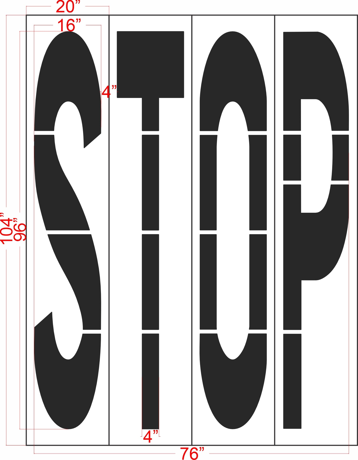 96" Oklahoma DOT STOP Stencil - 1-800-Stencil
