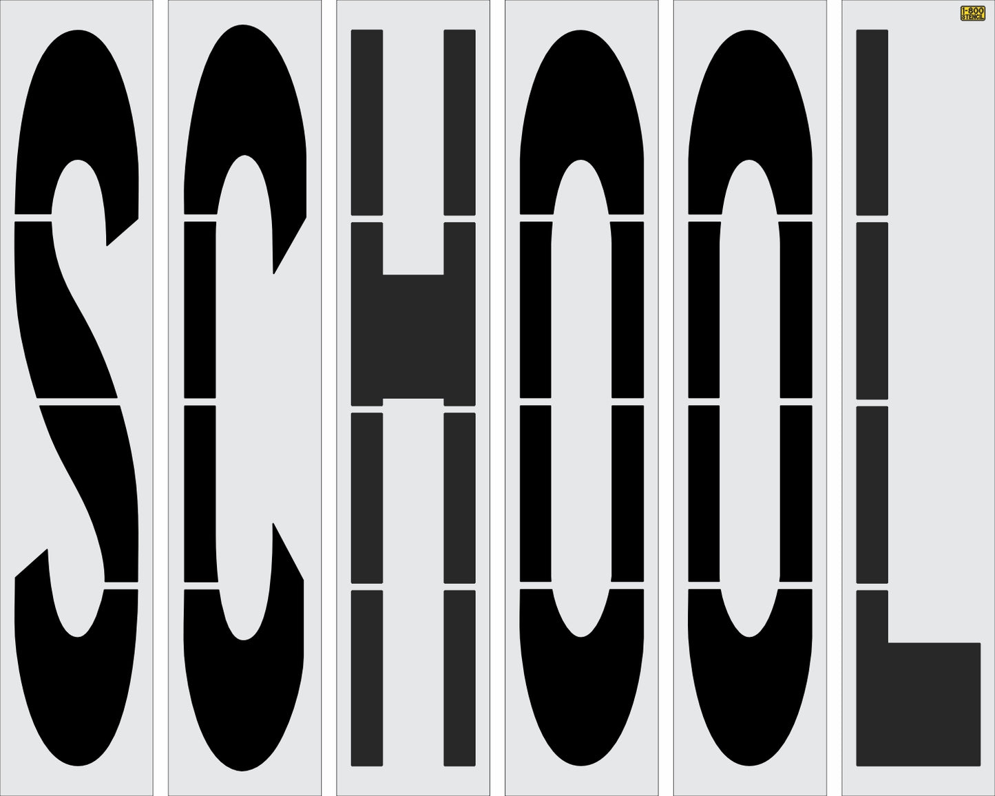 96" Oklahoma DOT SCHOOL Stencil - 1-800-Stencil