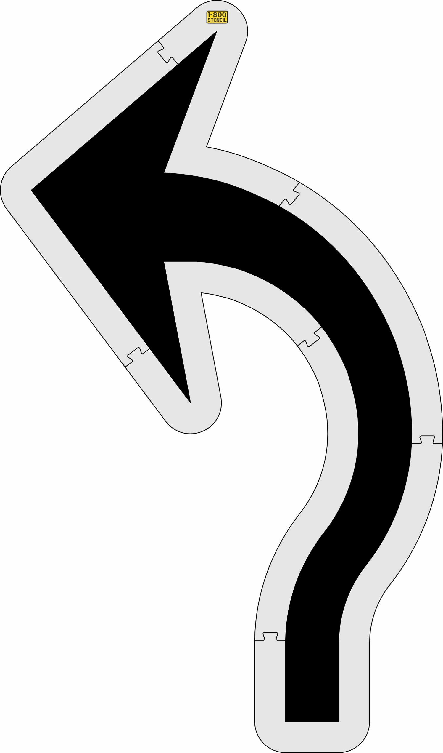 Oregon DOT Roundabout Arrows Stencil - 1-800-Stencil