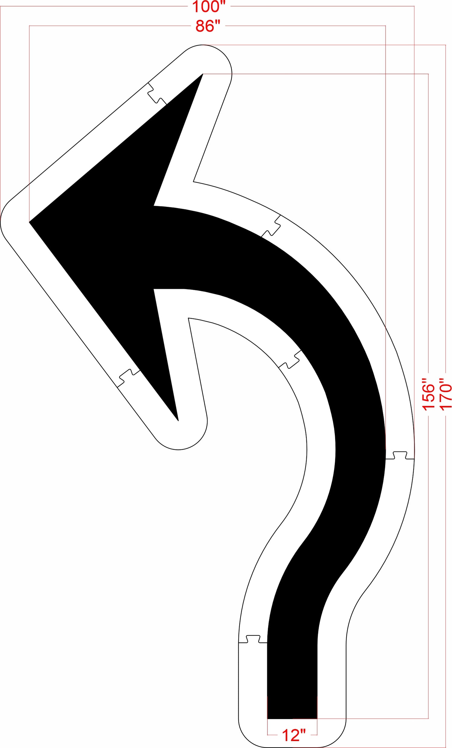 Oregon DOT Roundabout Arrows Stencil - 1-800-Stencil