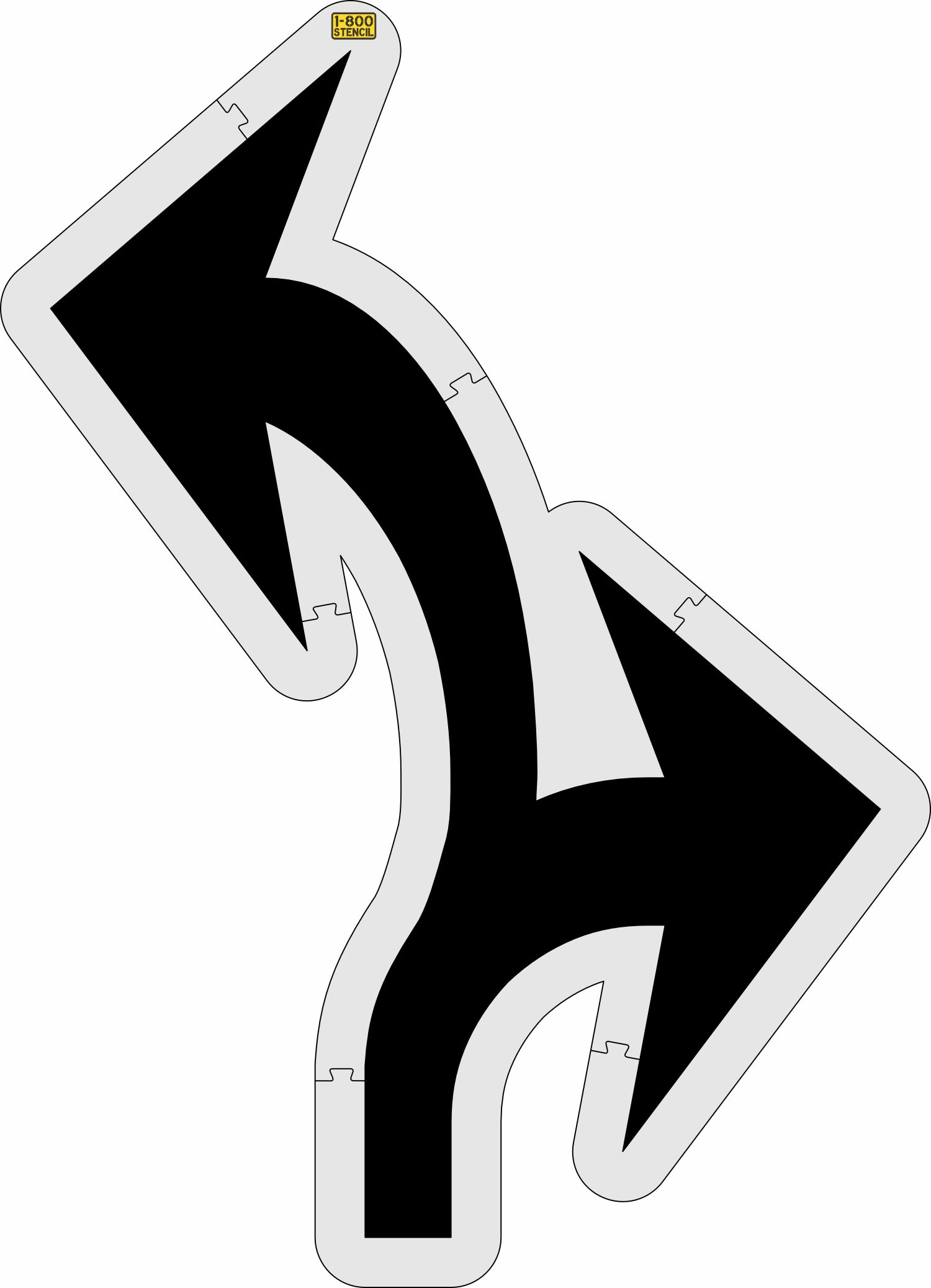 Oregon DOT Roundabout Arrows Stencil