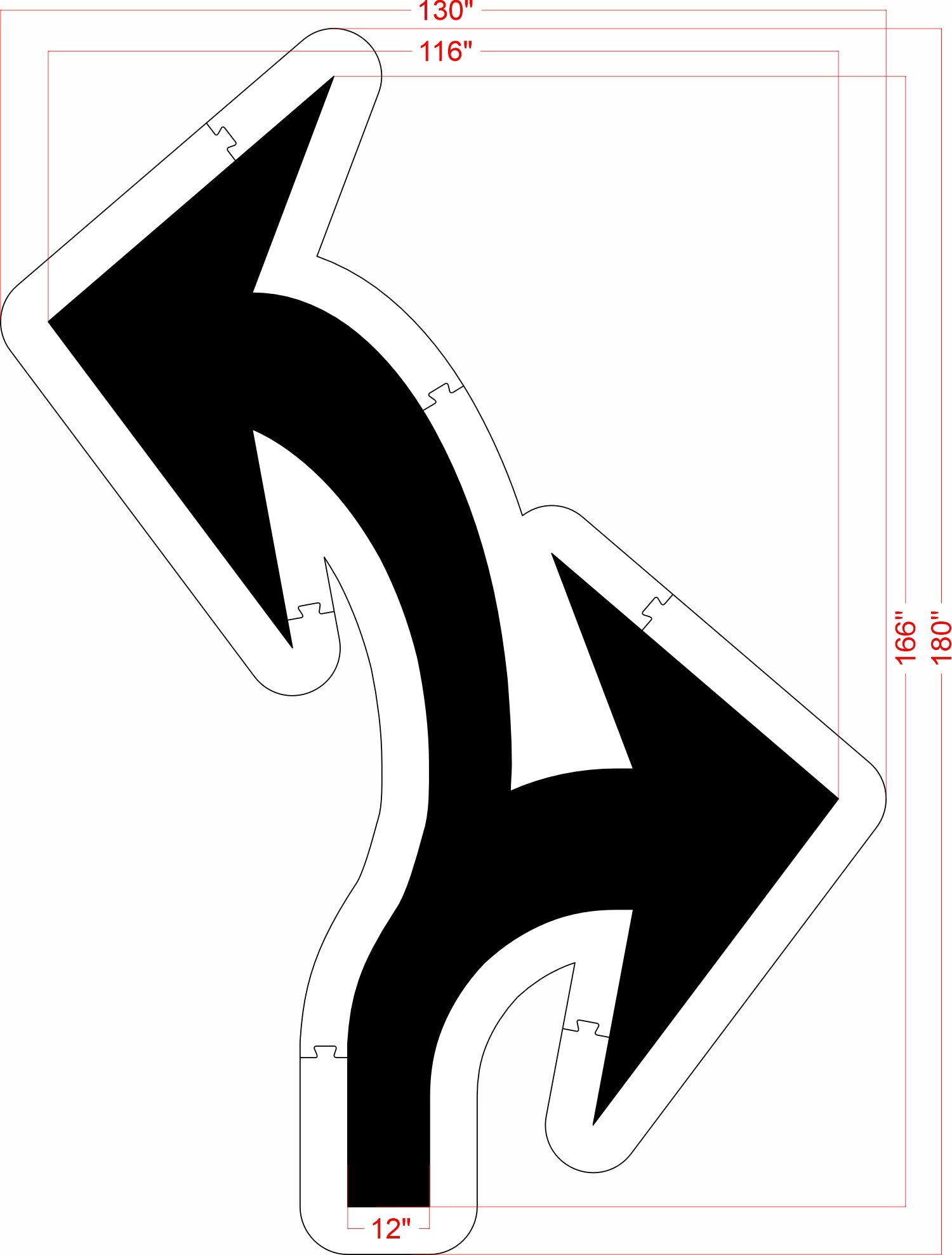 Oregon DOT Roundabout Arrows Stencil