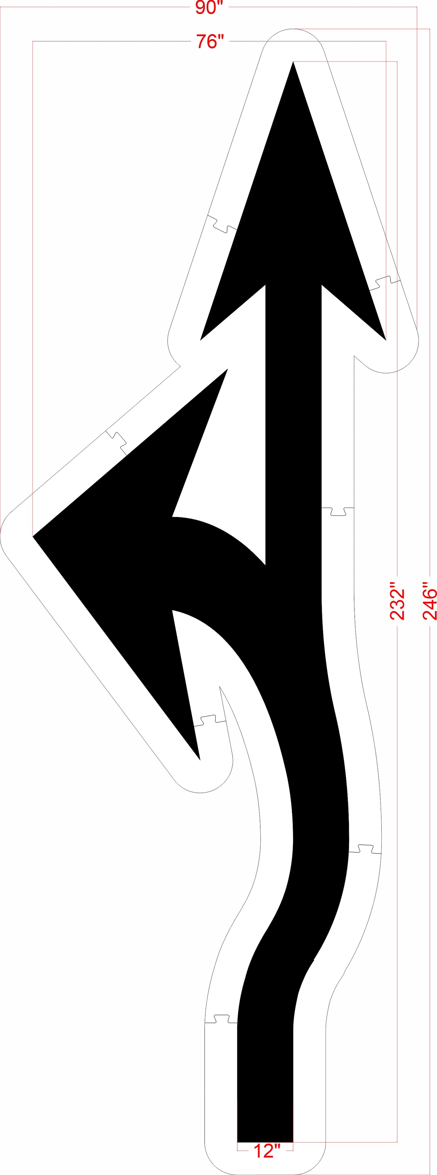 Oregon DOT Roundabout Arrows Stencil