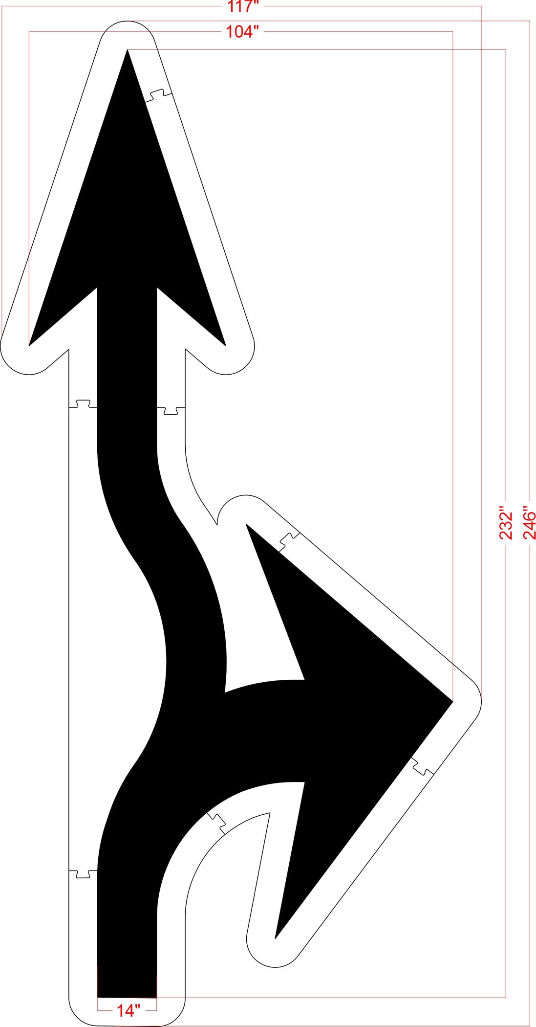 Oregon DOT Roundabout Arrows Stencil - 1-800-Stencil