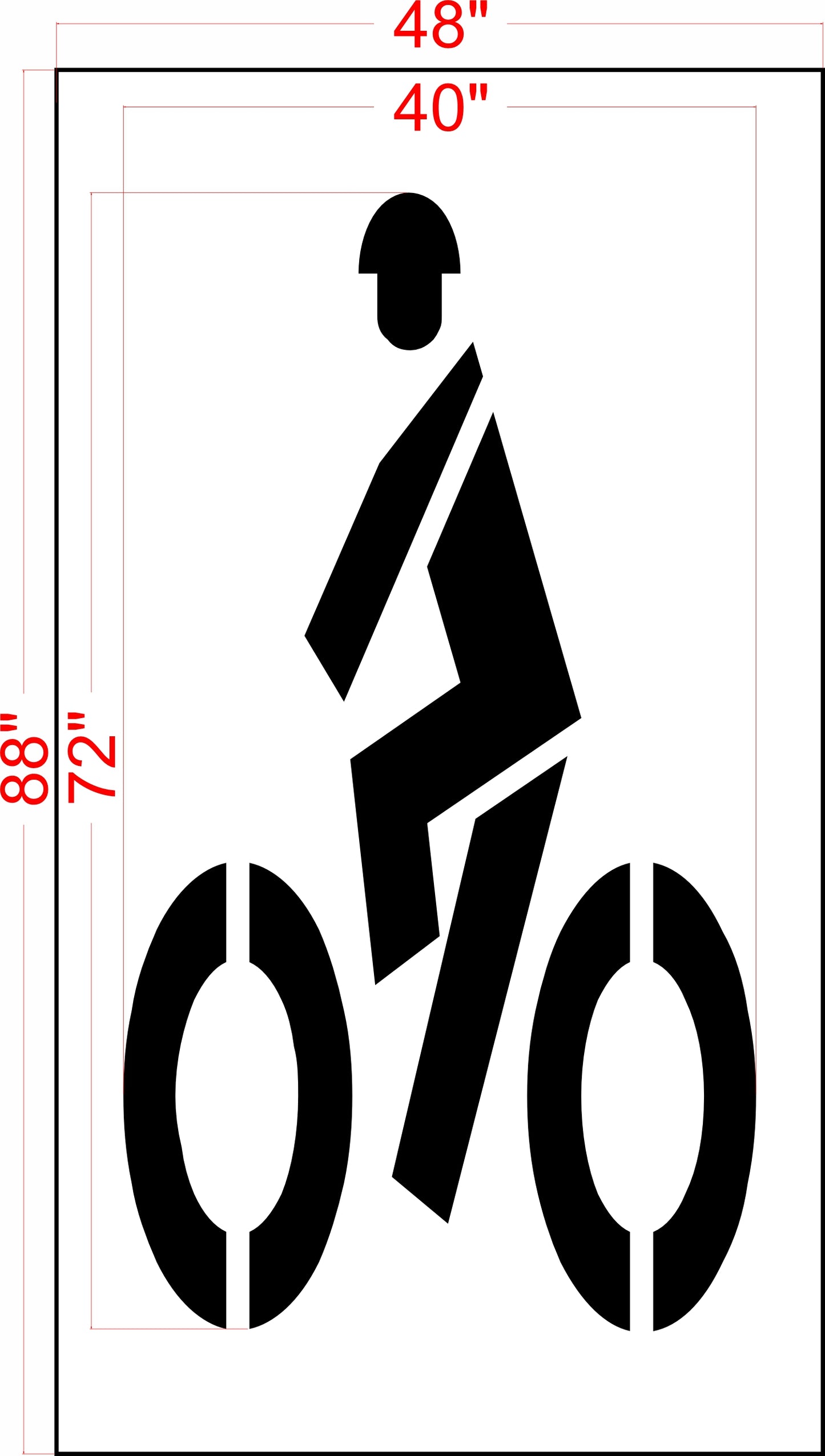 72" Oregon DOT Bike Rider Stencil | Parking Lot & Drive-Thru Pavement ...