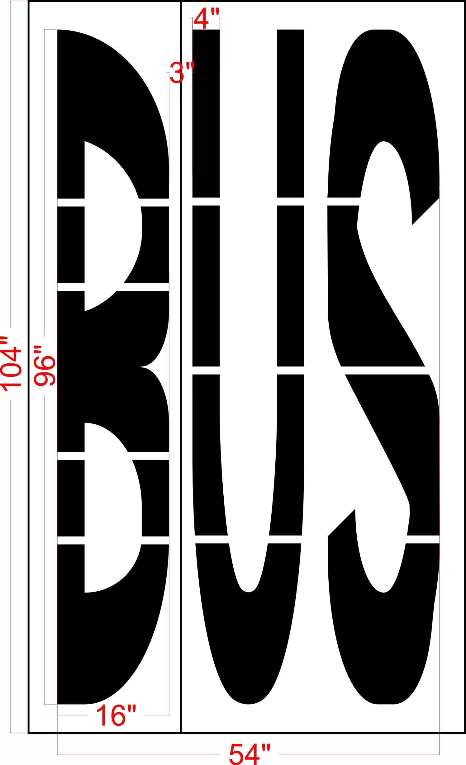 96" Oregon DOT BUS Stencil - 1-800-Stencil