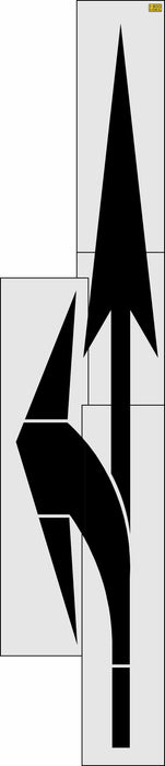228" Pennsylvania DOT Elongated Combo Arrow Stencil - 1-800-Stencil