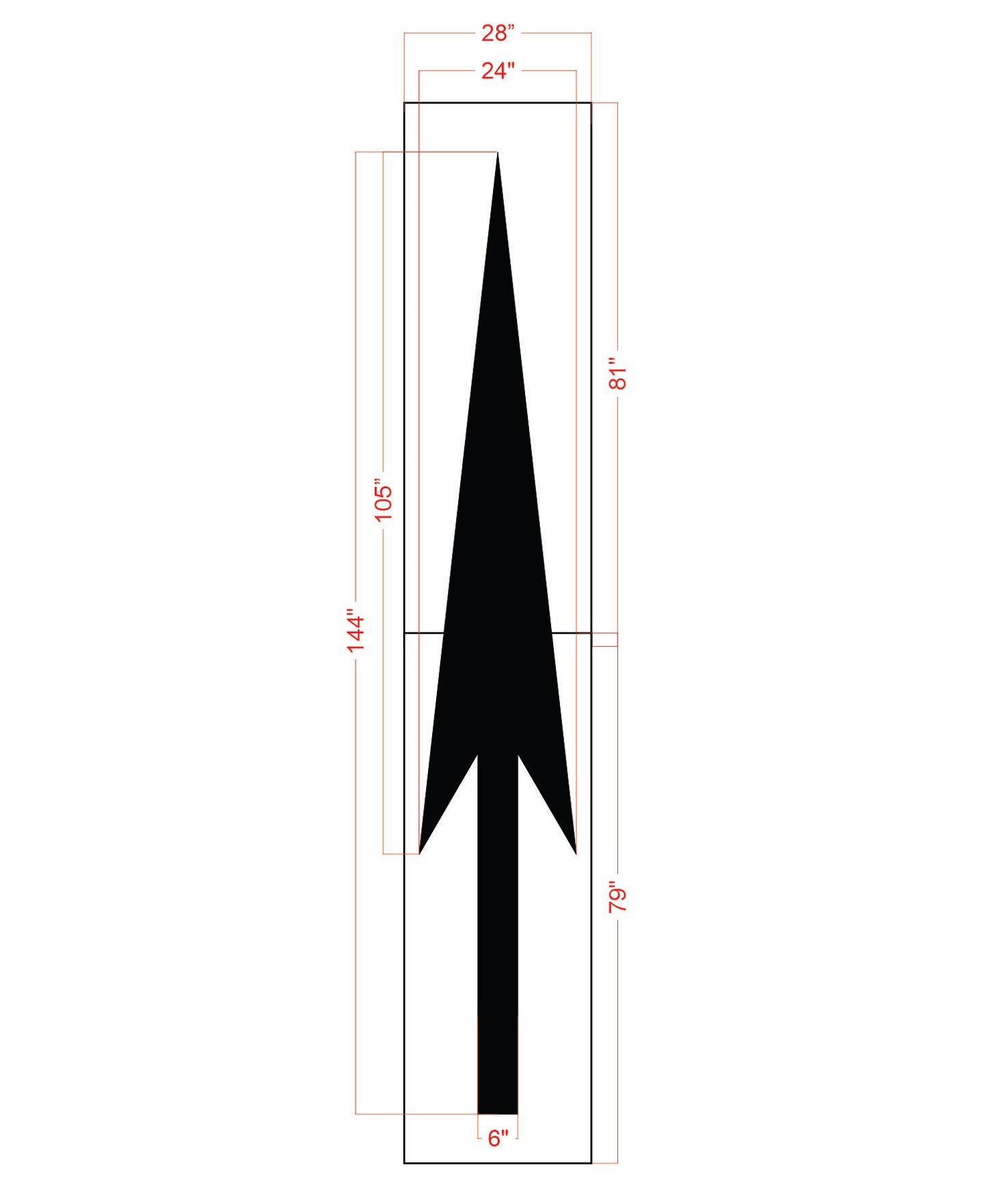 144" Pennsylvania DOT Elongated Straight Arrow Stencil | Parking Lot ...