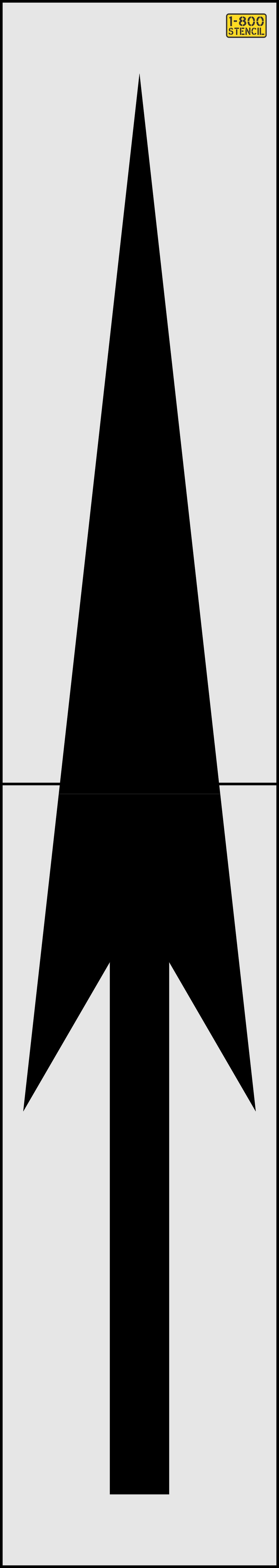 144" Pennsylvania DOT Elongated Straight Arrow Stencil — 1-800-Stencil