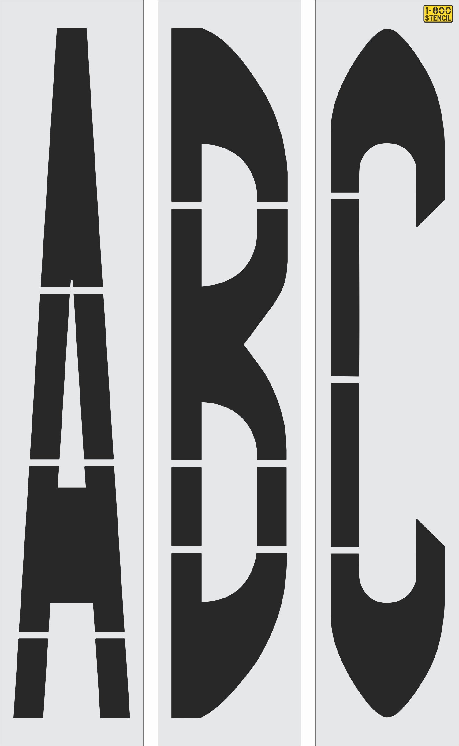 96" Pennsylvania DOT Alphabet Kit Stencil - 1-800-Stencil