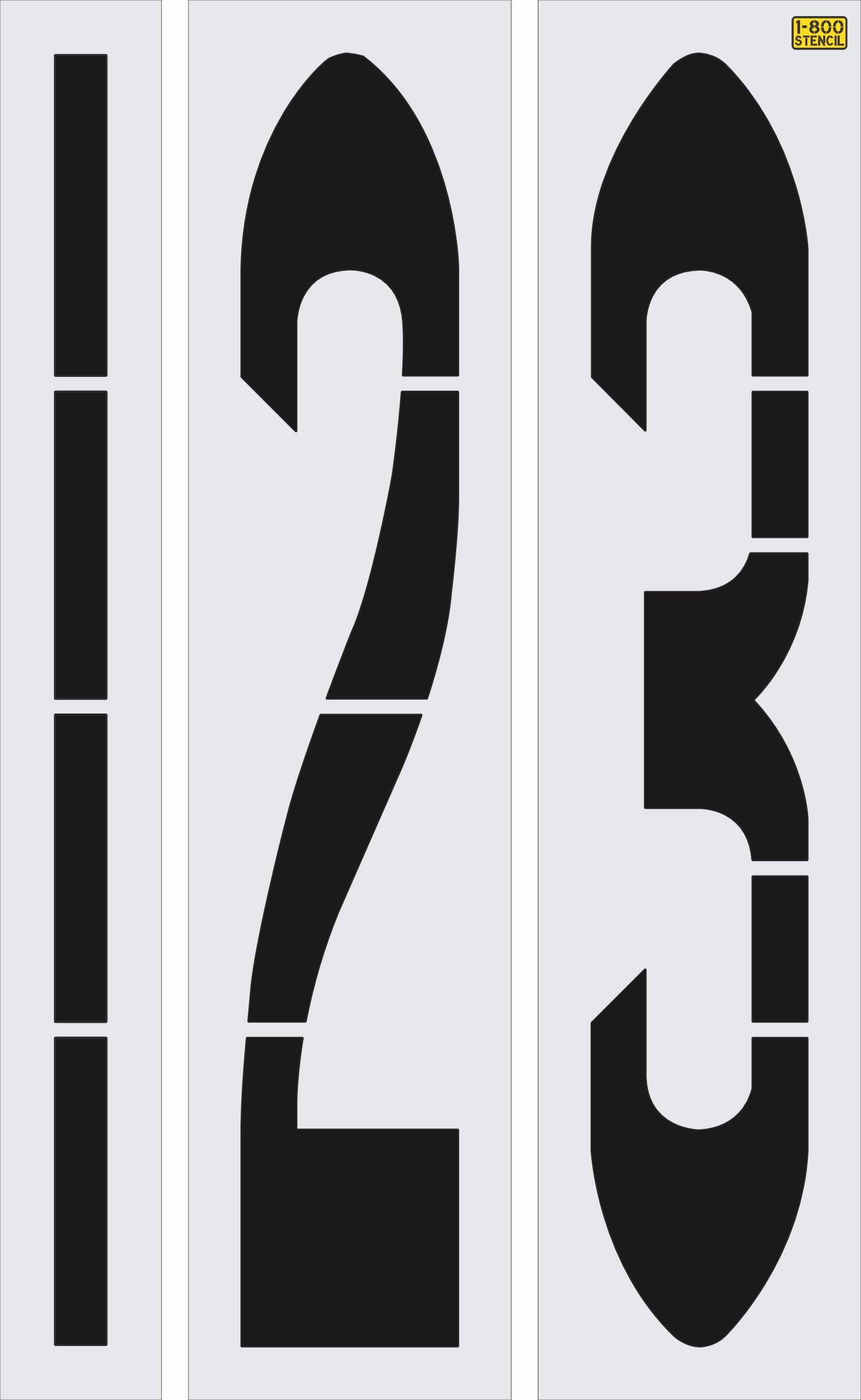 96" Pennsylvania DOT Number Kit Stencil - 1-800-Stencil