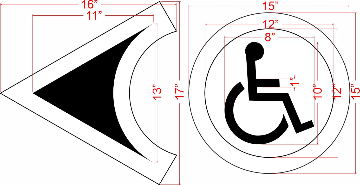 10" Portland DOT Handicap with Arrow Stencil - 1-800-Stencil