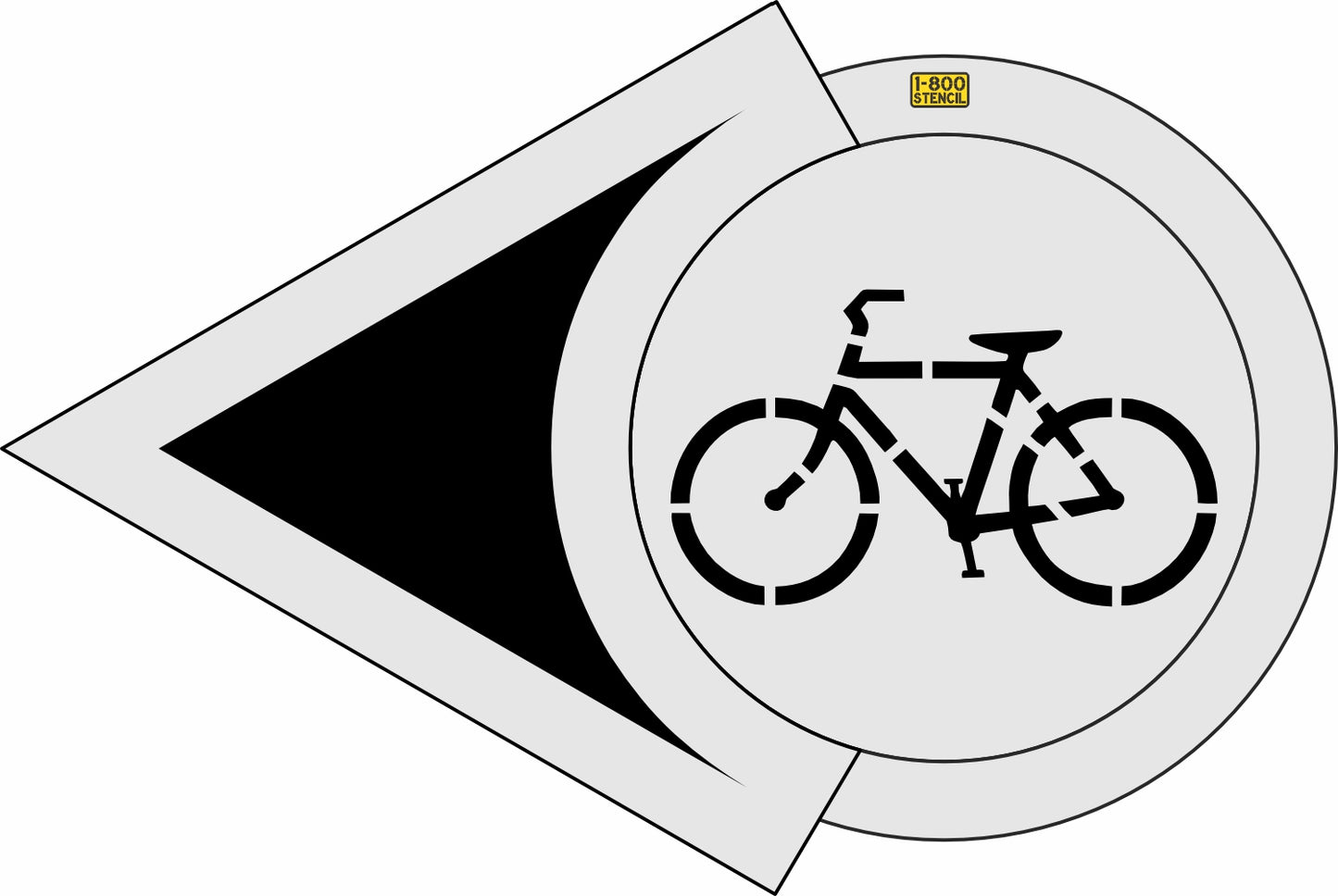 6" Portland DOT Bike Symbol with Arrow Stencil - 1-800-Stencil