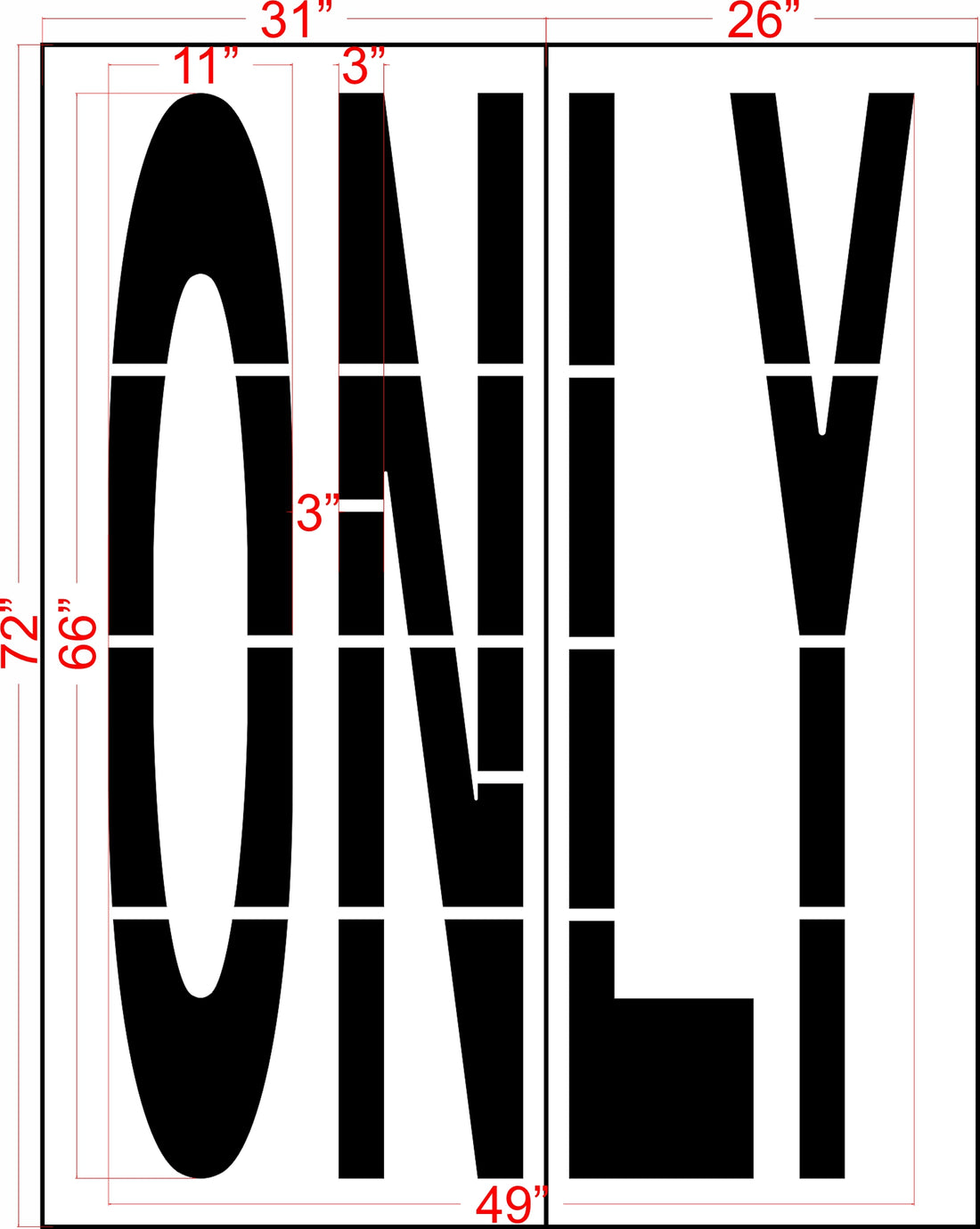 66" Portland DOT ONLY Stencil