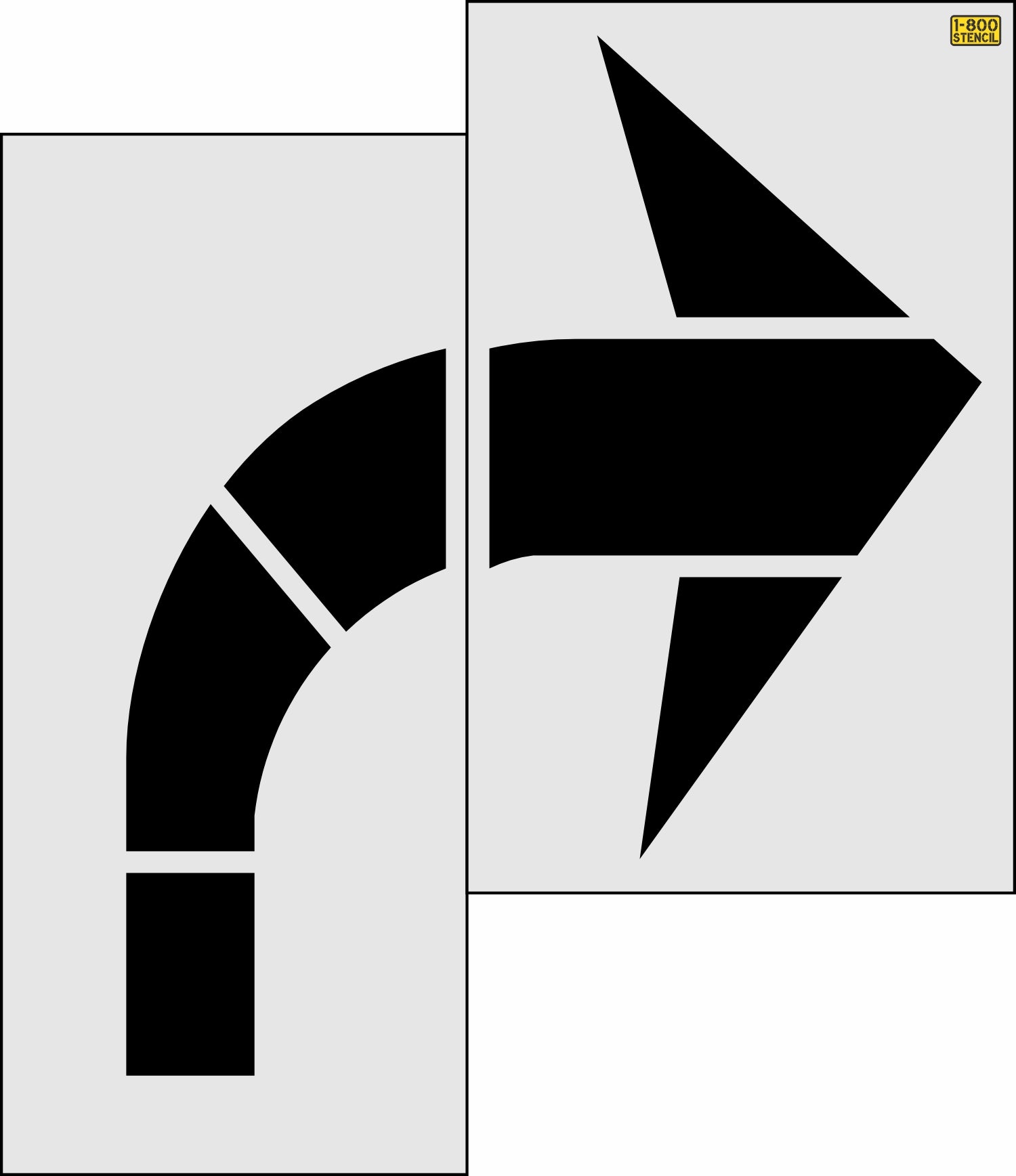 96" San Antonio DOT Turn Arrow Stencil - 1-800-Stencil