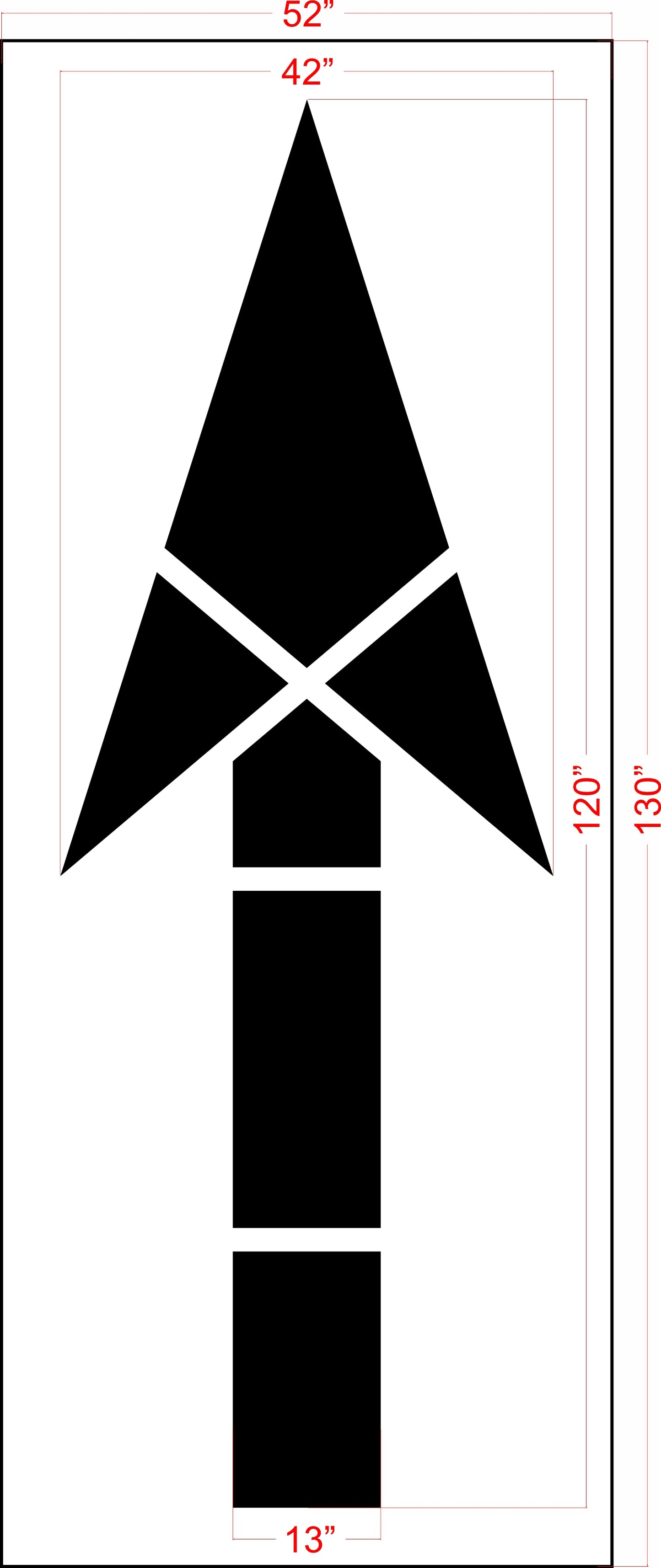 120" San Antonio DOT Straight Arrow Stencil - 1-800-Stencil