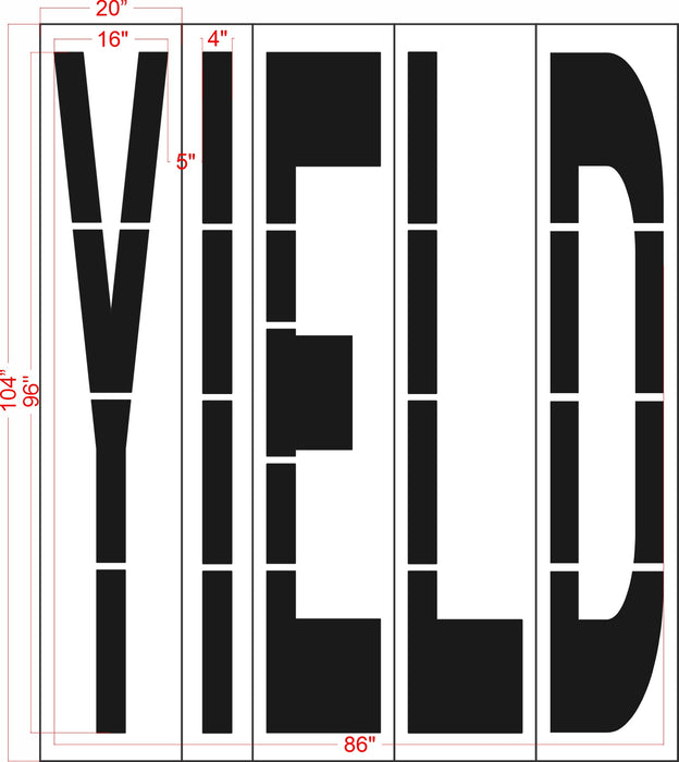 96" San Antonio DOT YIELD Stencil - 1-800-Stencil