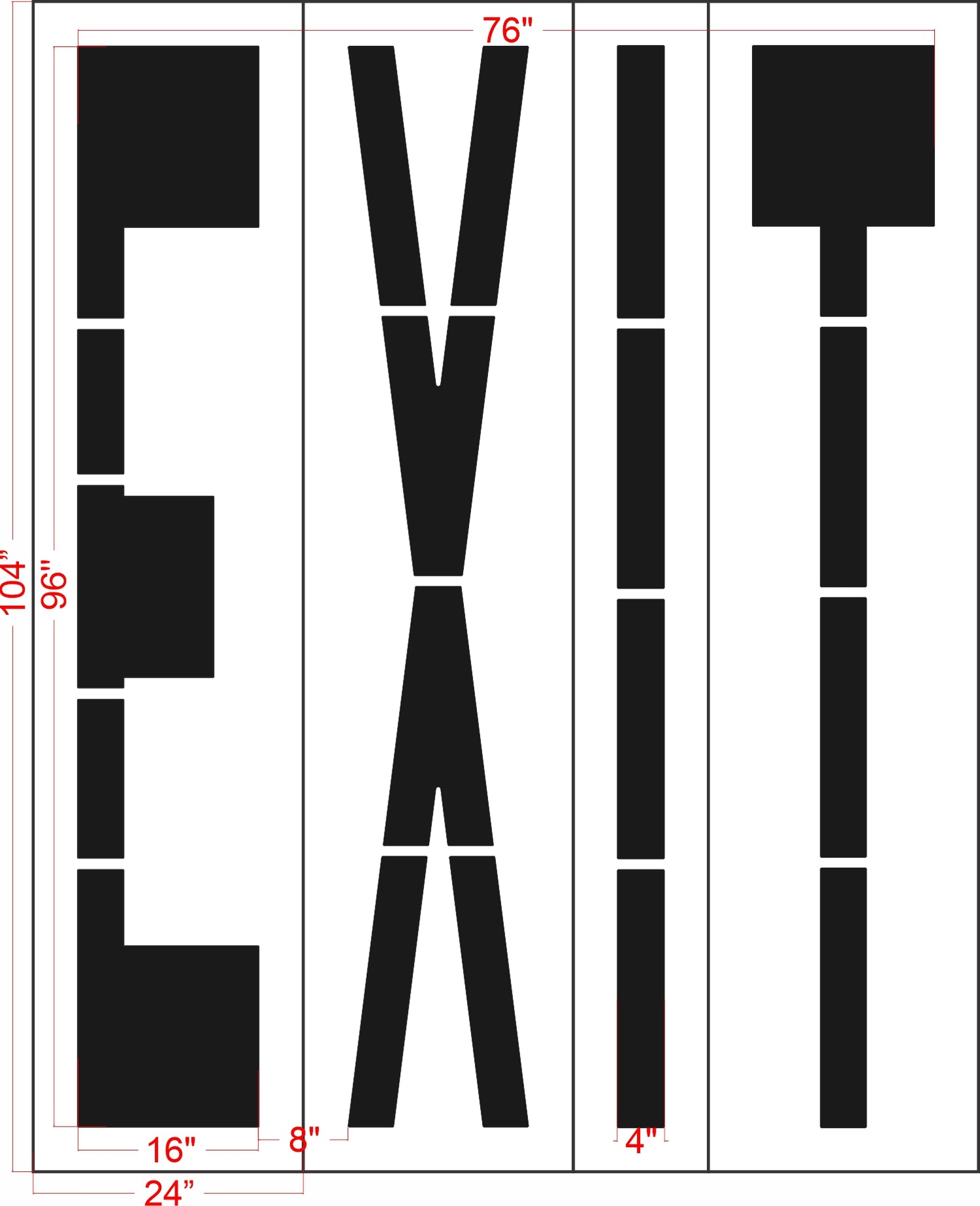 96" San Antonio DOT EXIT Stencil - 1-800-Stencil