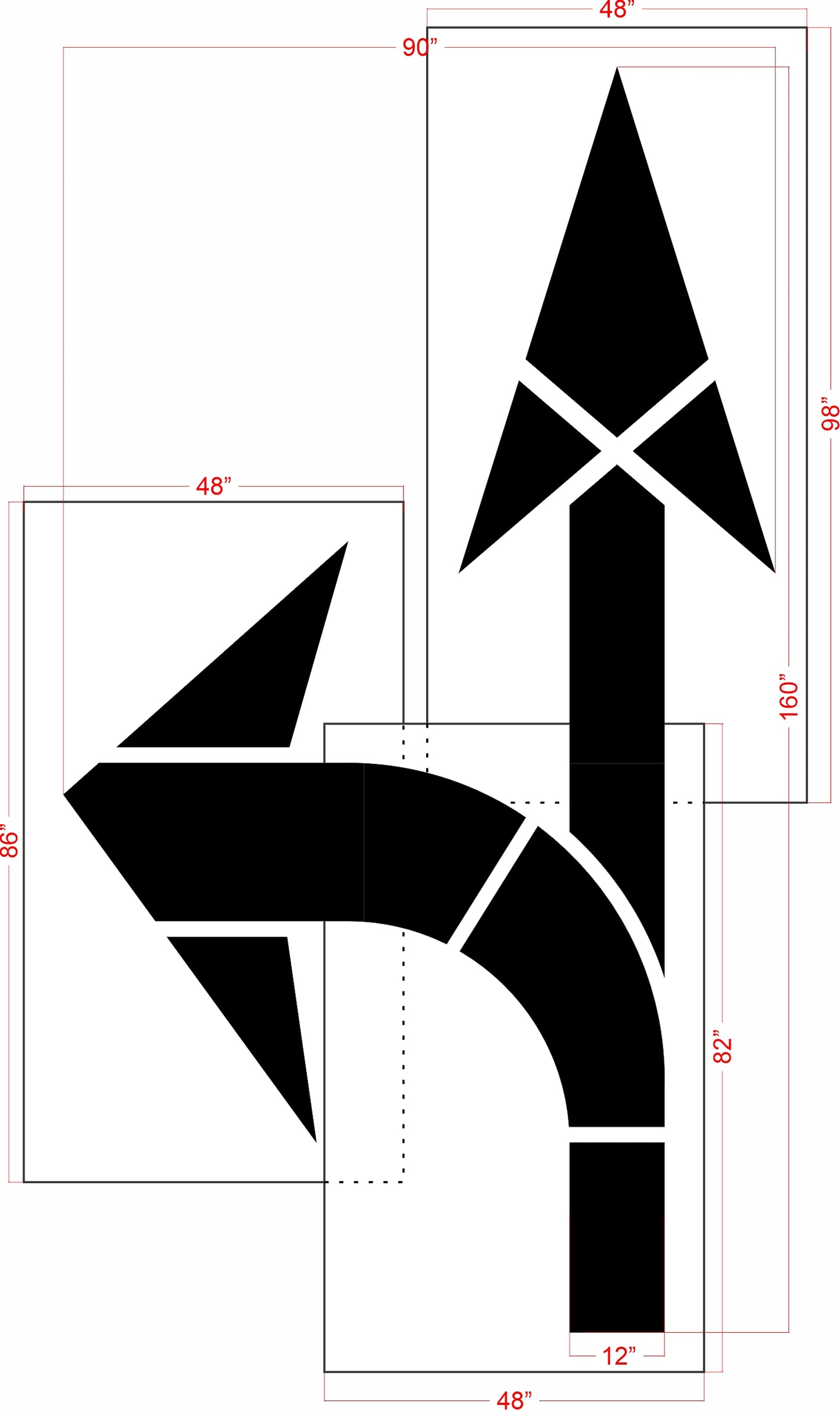 160" South Carolina DOT Combo Arrow Stencil