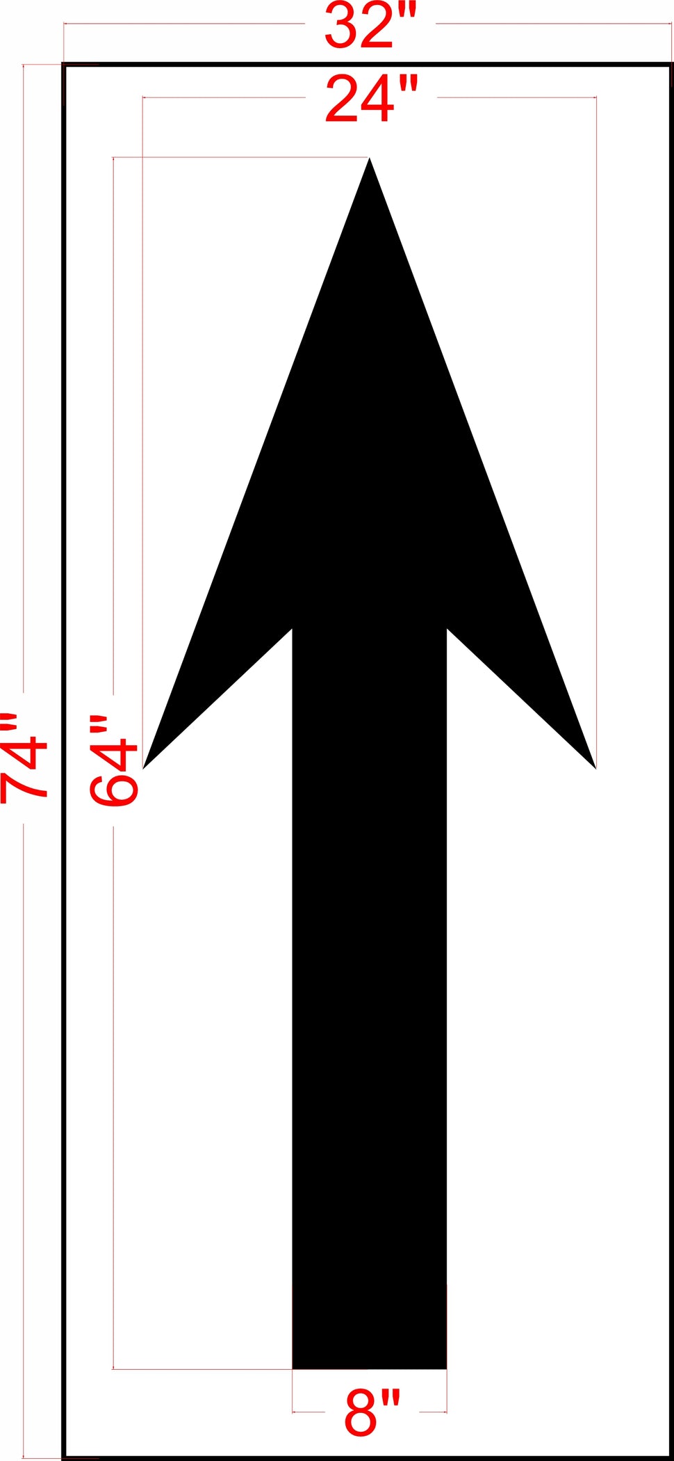 64" South Carolina DOT Bike Lane Arrow Stencil - 1-800-Stencil