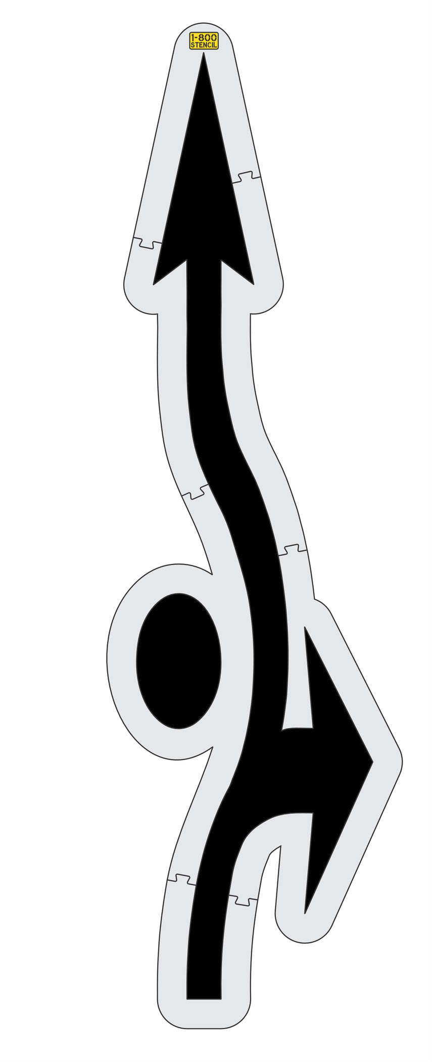 South Carolina DOT Roundabout Arrow Stencil - 1-800-Stencil