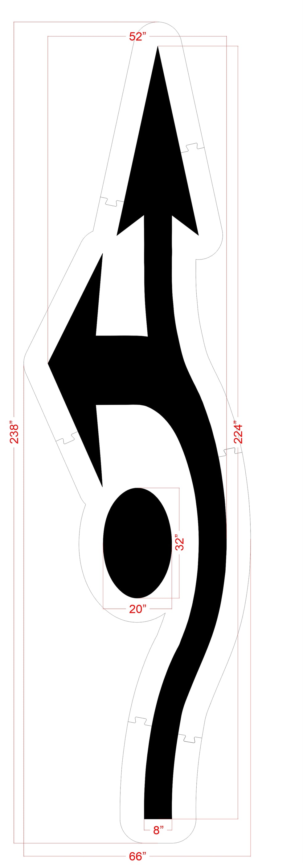 South Carolina DOT Roundabout Arrow Stencil - 1-800-Stencil