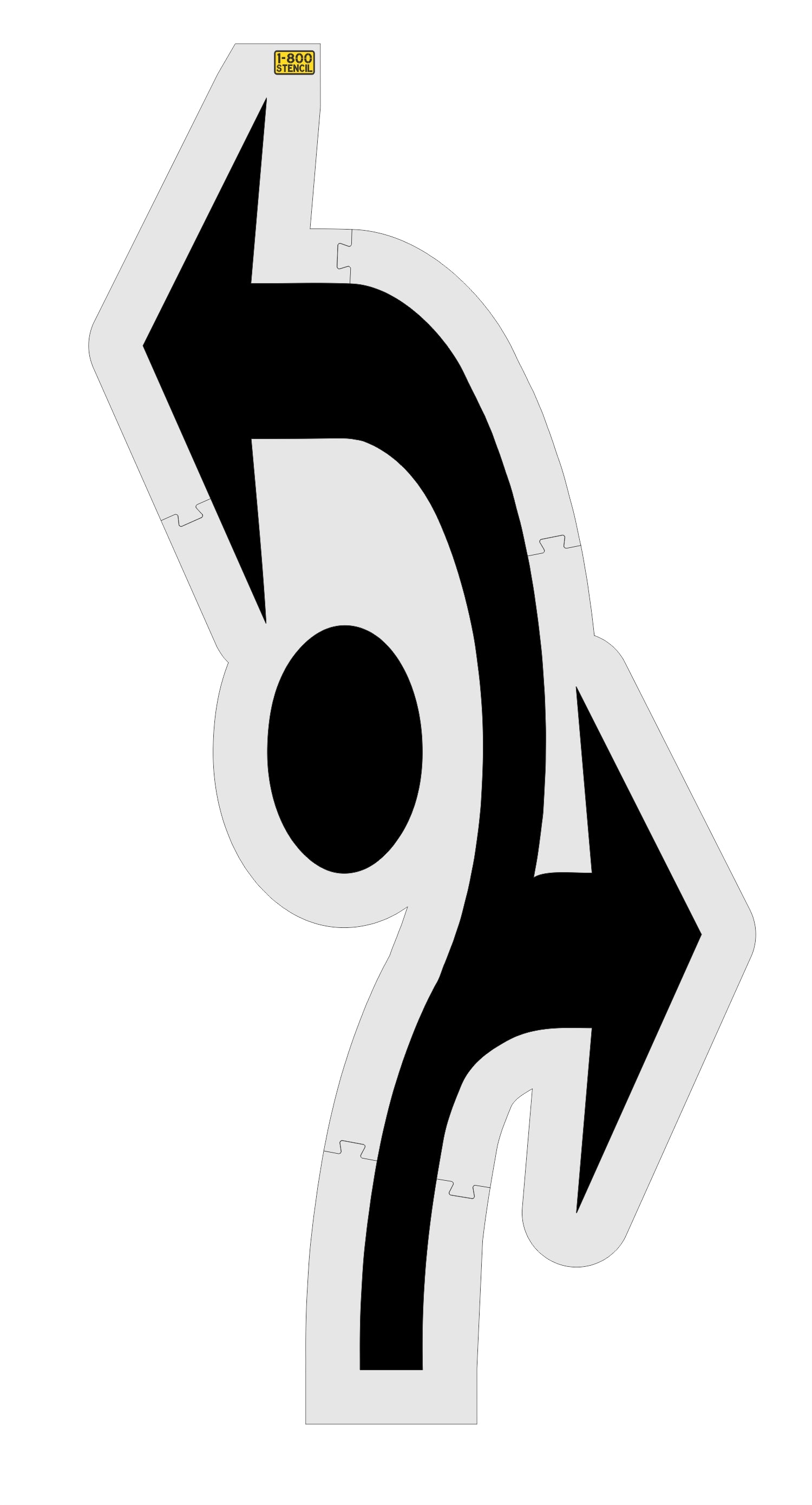 South Carolina DOT Roundabout Arrow Stencil - 1/16" (.063") Light-Duty ...