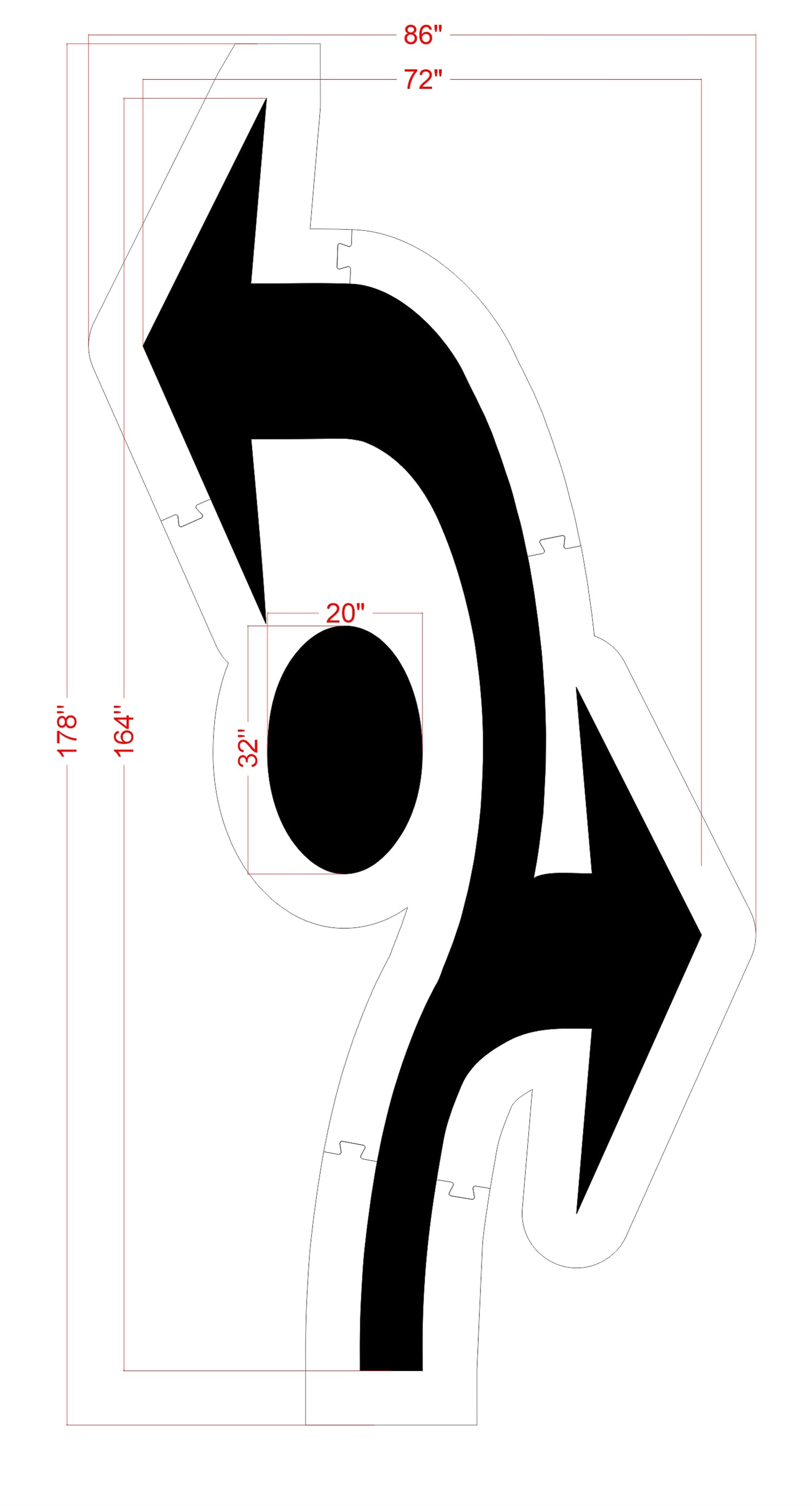 South Carolina DOT Roundabout Arrow Stencil - 1-800-Stencil