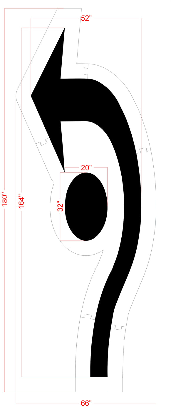 South Carolina DOT Roundabout Arrow Stencil - 1-800-Stencil