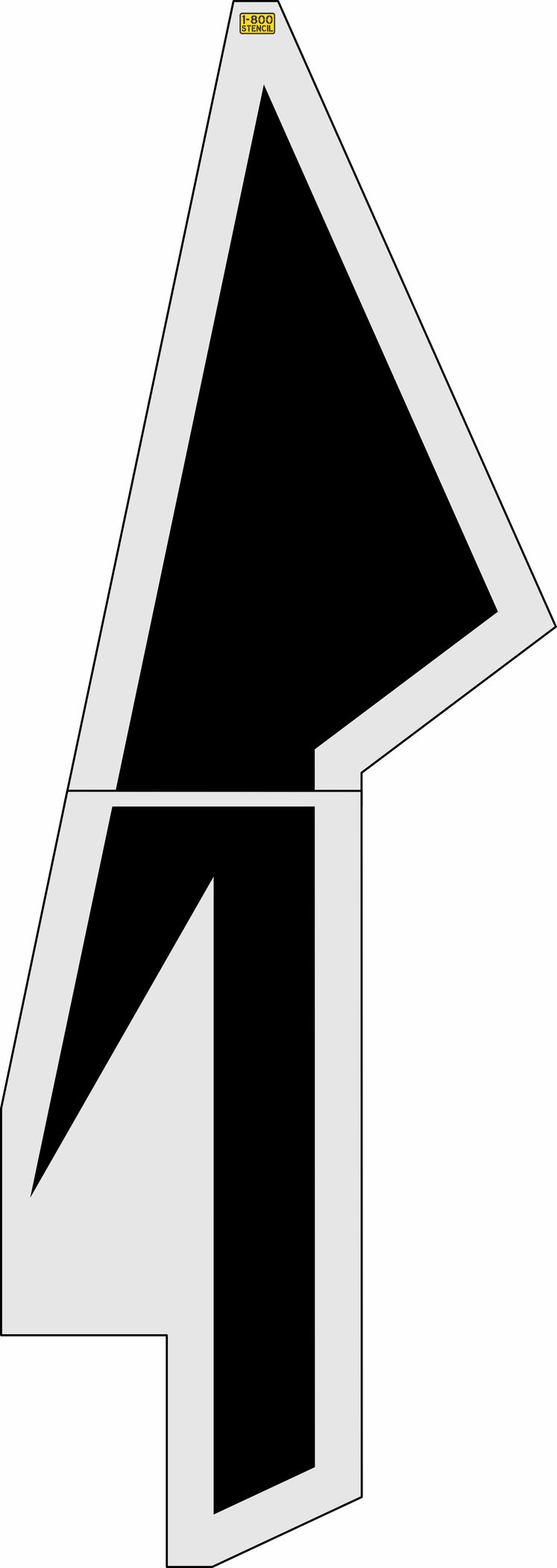 91" Seattle DOT Lane Drop Arrow Stencil - 1-800-Stencil