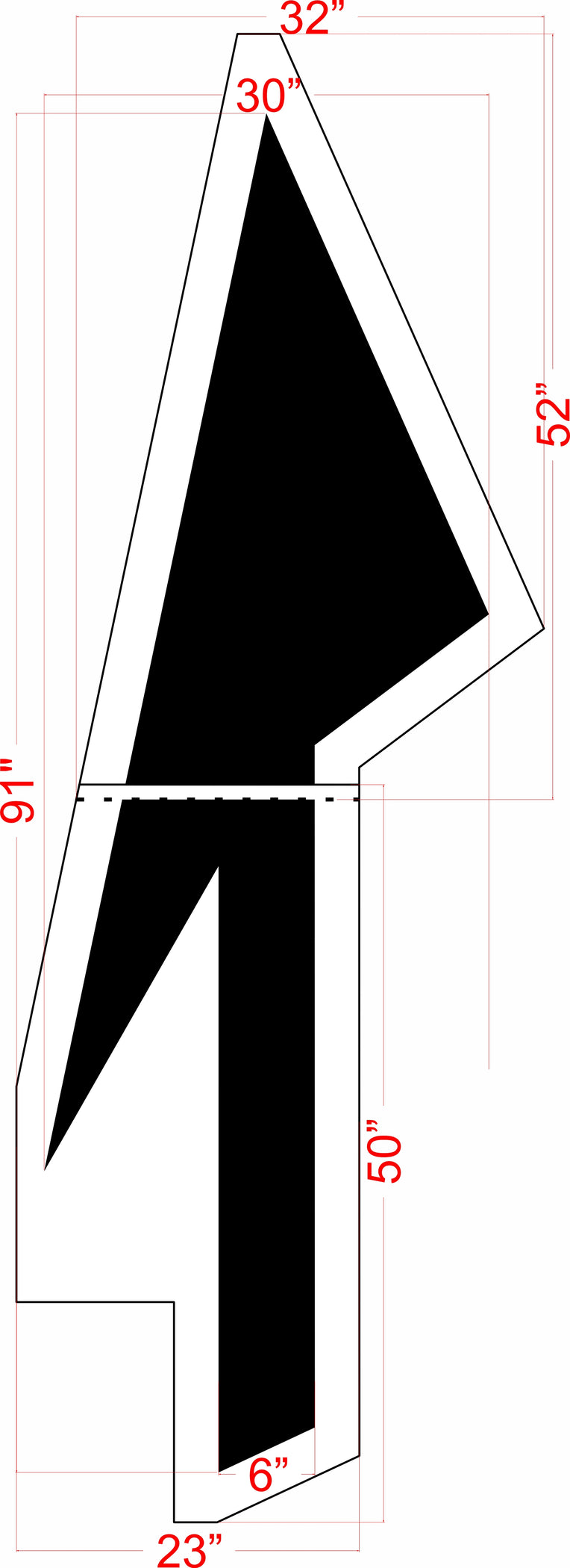 91" Seattle DOT Lane Drop Arrow Stencil - 1-800-Stencil