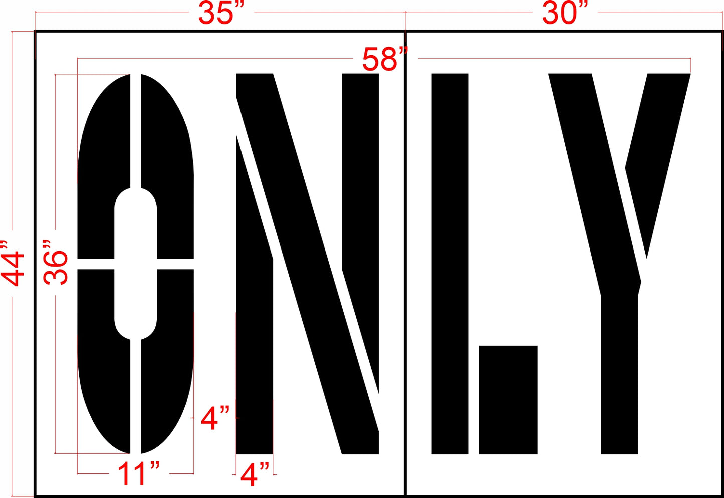 36" Seattle DOT Wording ONLY Stencil - 1-800-Stencil